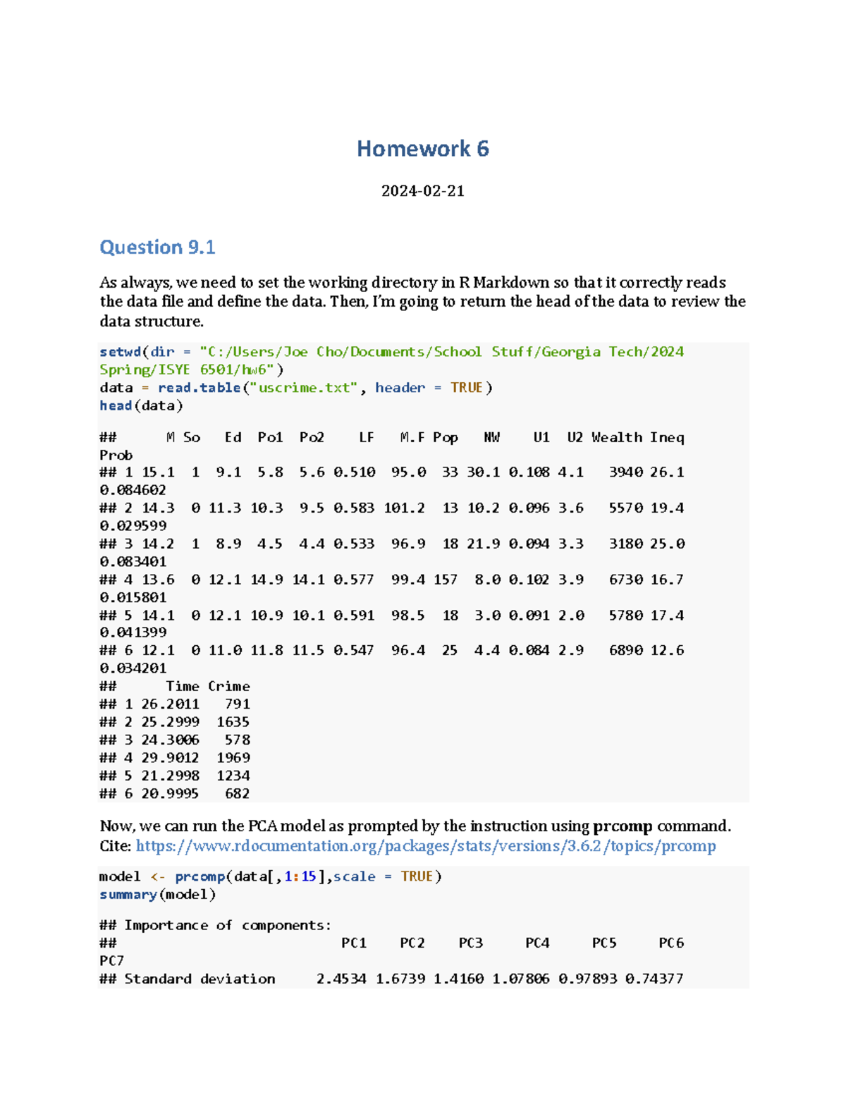 Homework 6 - Tarea numero 6 - Homework 6 2024 - 02 - 21 Question 9. As always, we need to set ...