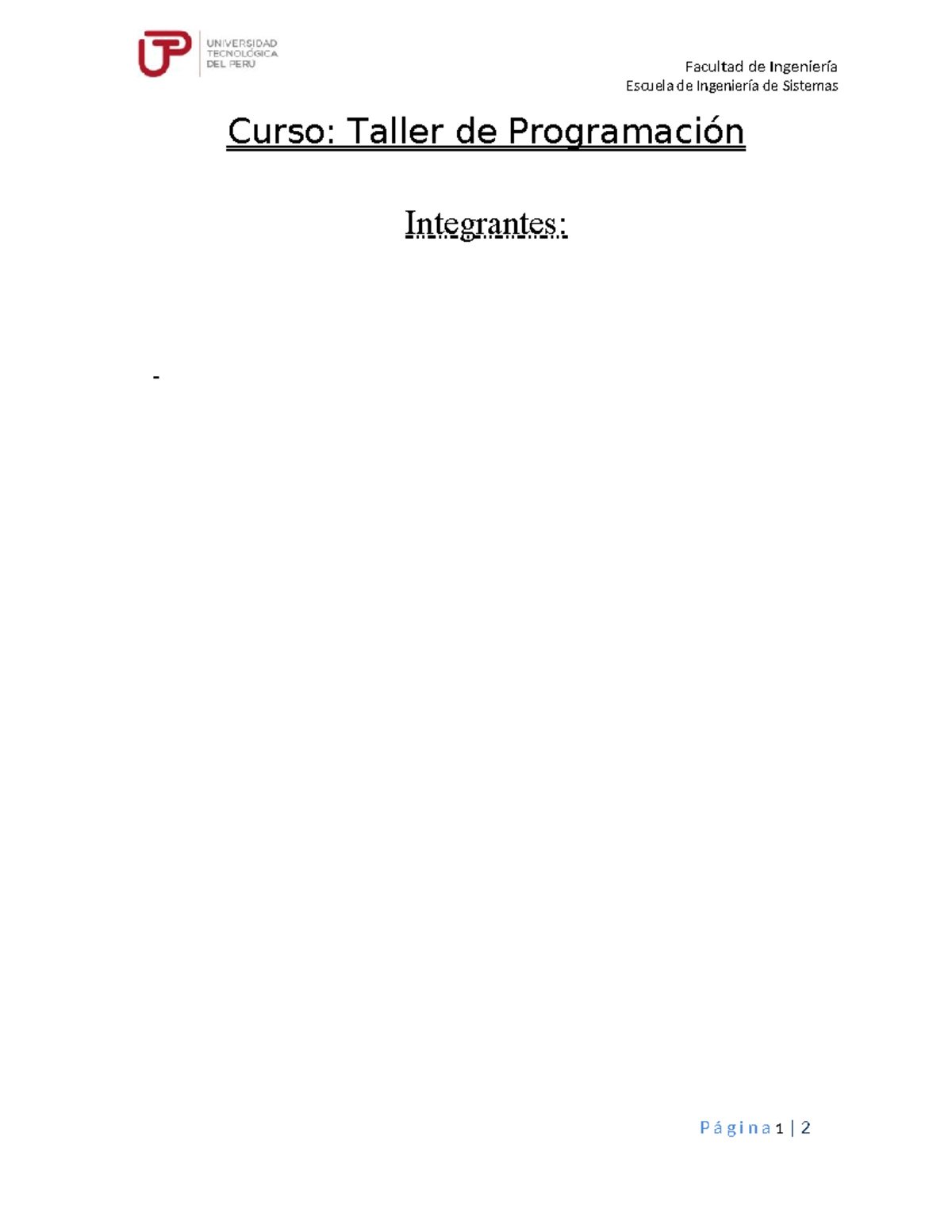 Taler DE Programación - talller de programacion - Escuela de Ingeniería ...