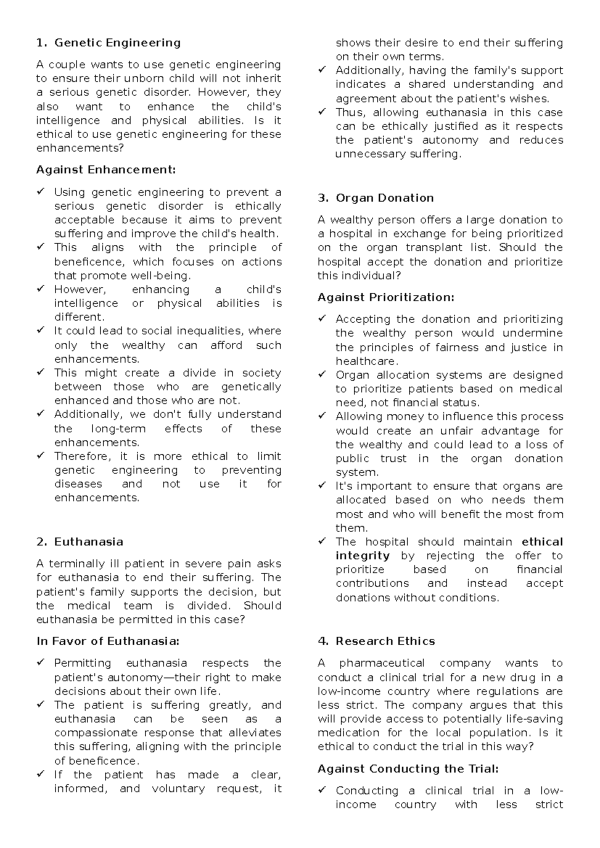 Mtlbe - Bioethical Issues Sample Question - Genetic Engineering A ...