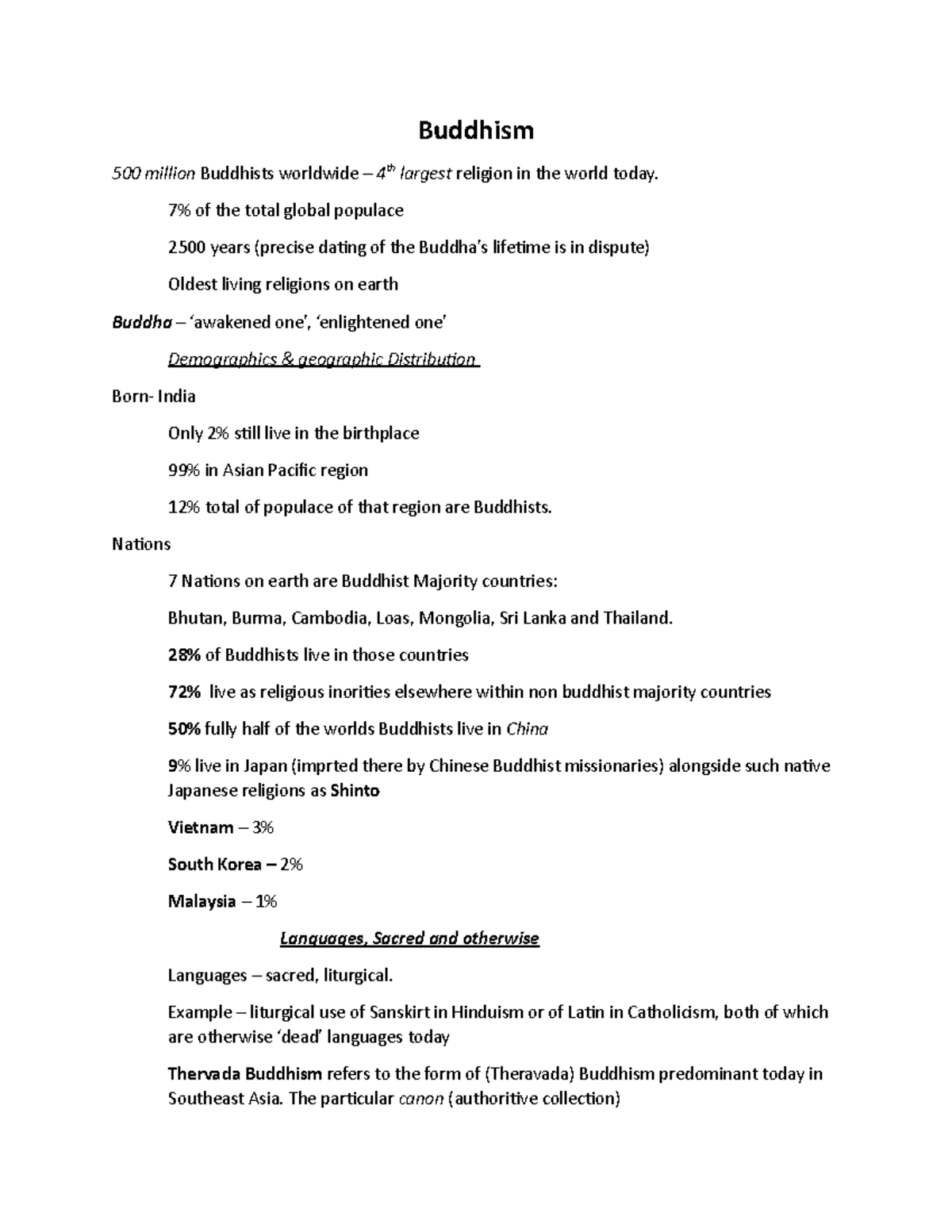 Buddhism - Buddhism 500 million Buddhists worldwide – 4 th largest ...