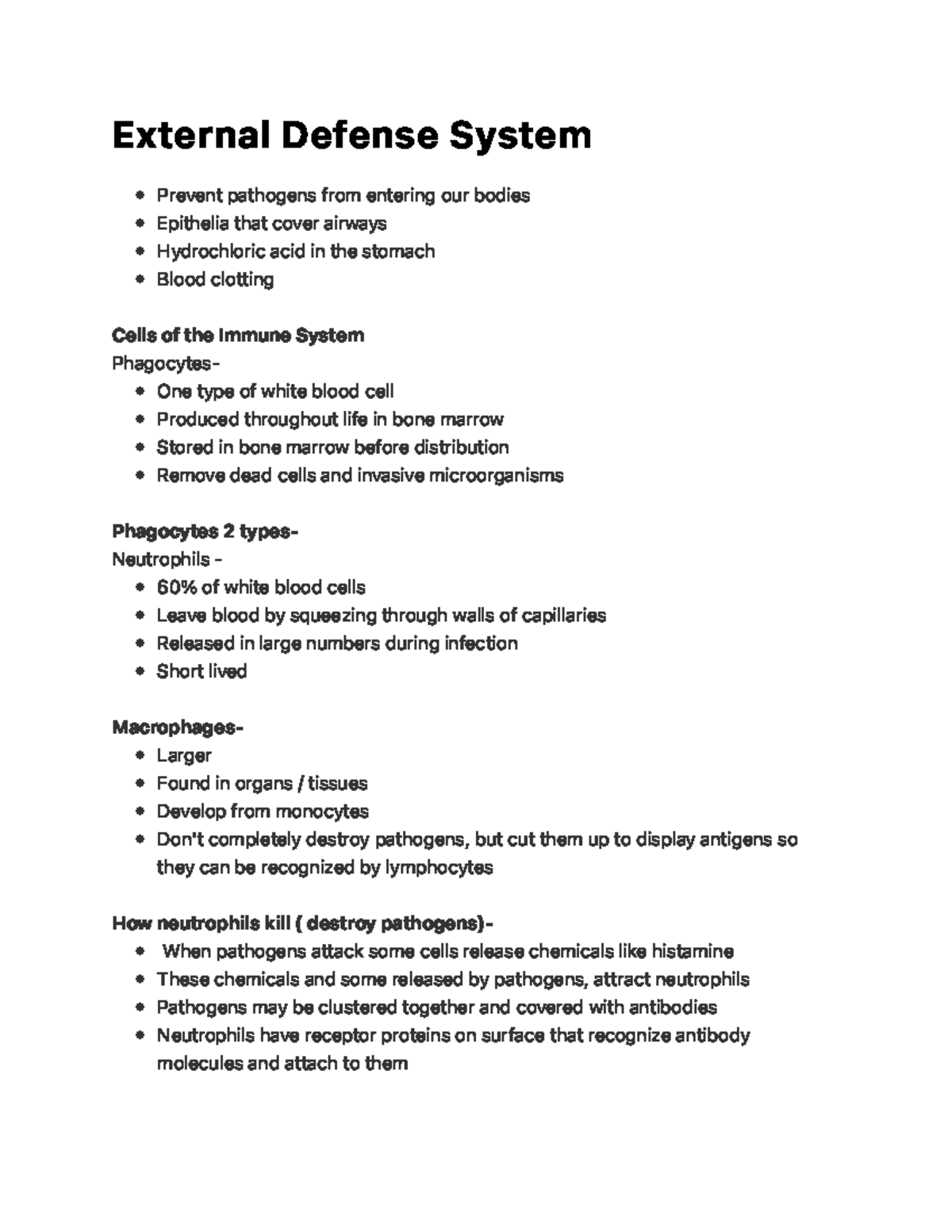 External Defense System - E x te r n a l D e fe n s e S ys te m Cells ...