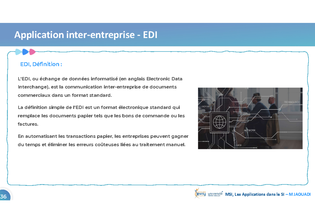 MSI - 4. Applications Partie 2 - .. Application inter-entreprise - EDI ...