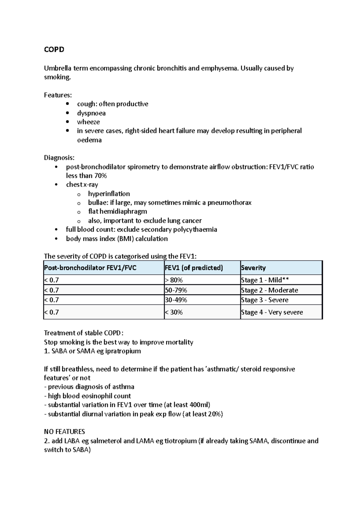 COPD - Detailed notes with everything required to know about COPD ...