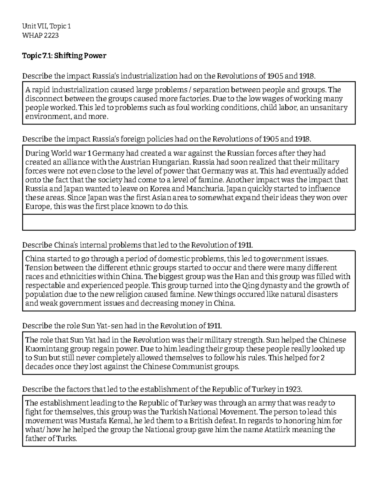 Aliyah Ulloa - Unit VII, Topic 1 - 15909886 - Unit VII, Topic 1 WHAP ...