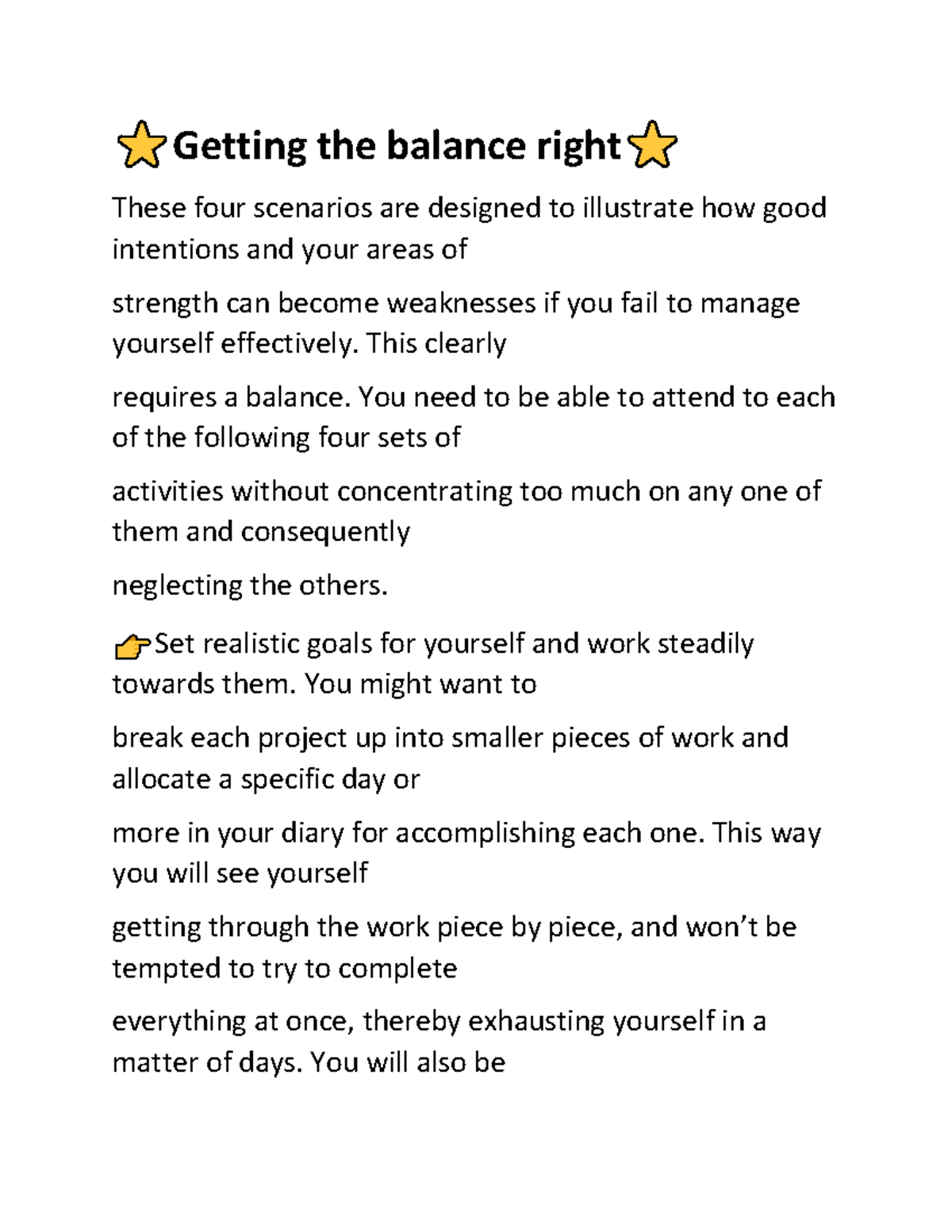 Business management 👉 6 - Getting the balance right These four ...