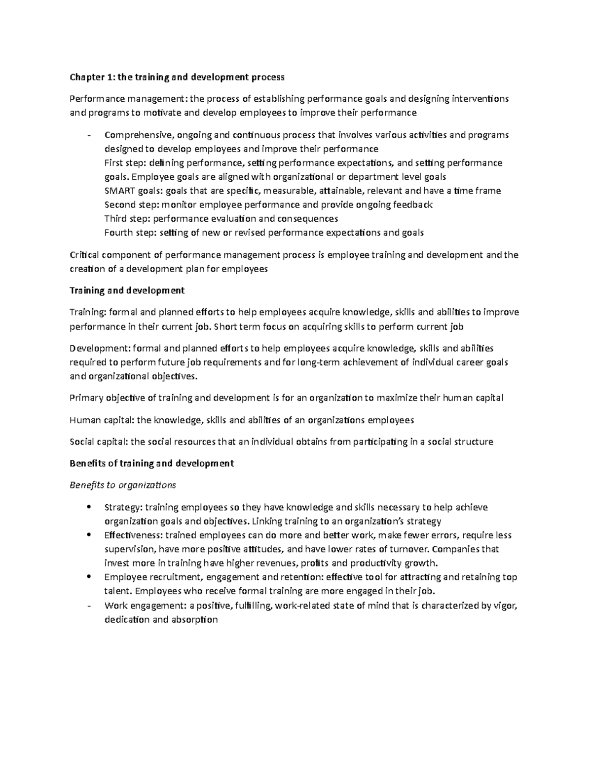 Chapter 1 training training and development process - Chapter 1: the ...