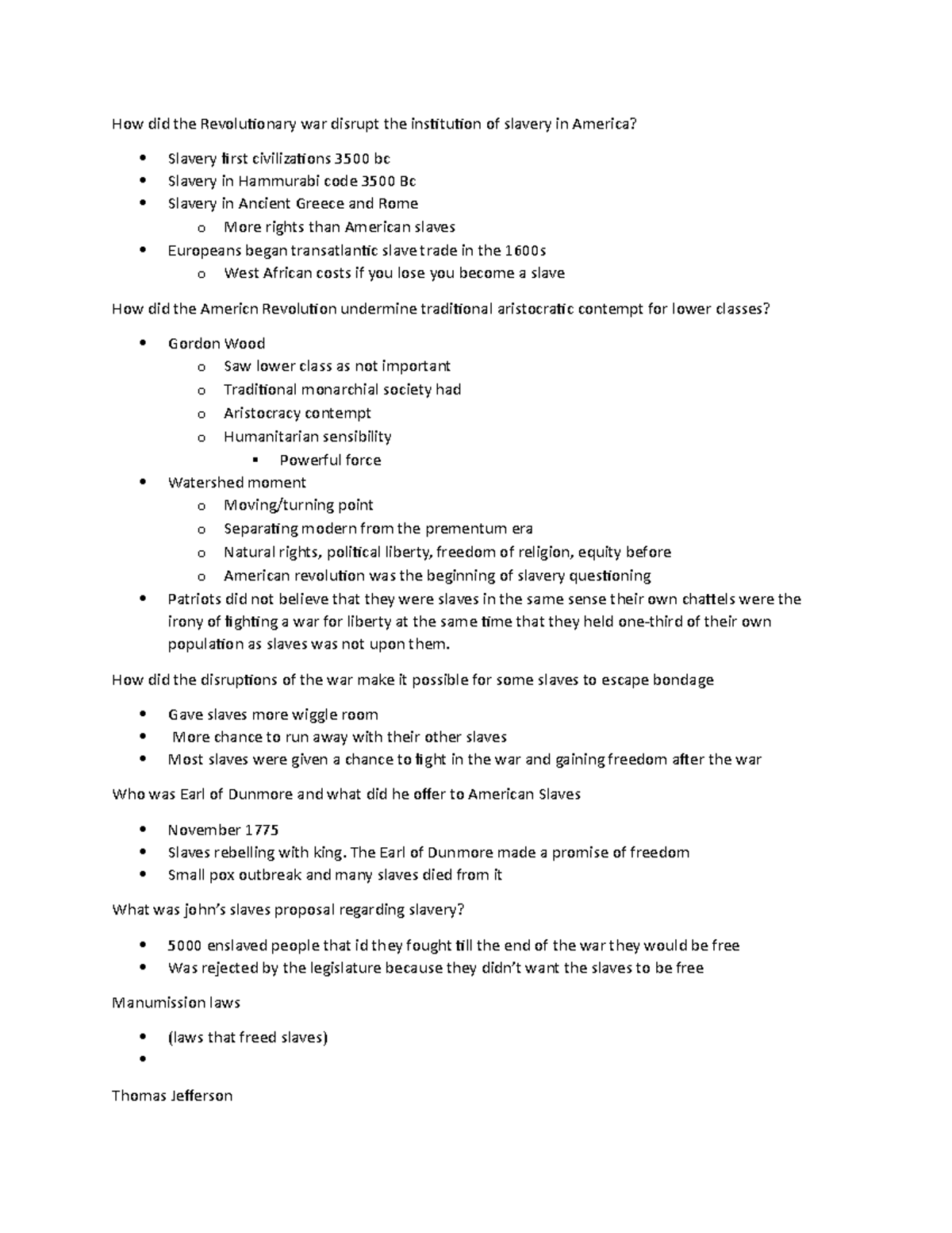 Slavery with the Revolutionary - How did the Revolutionary war disrupt ...