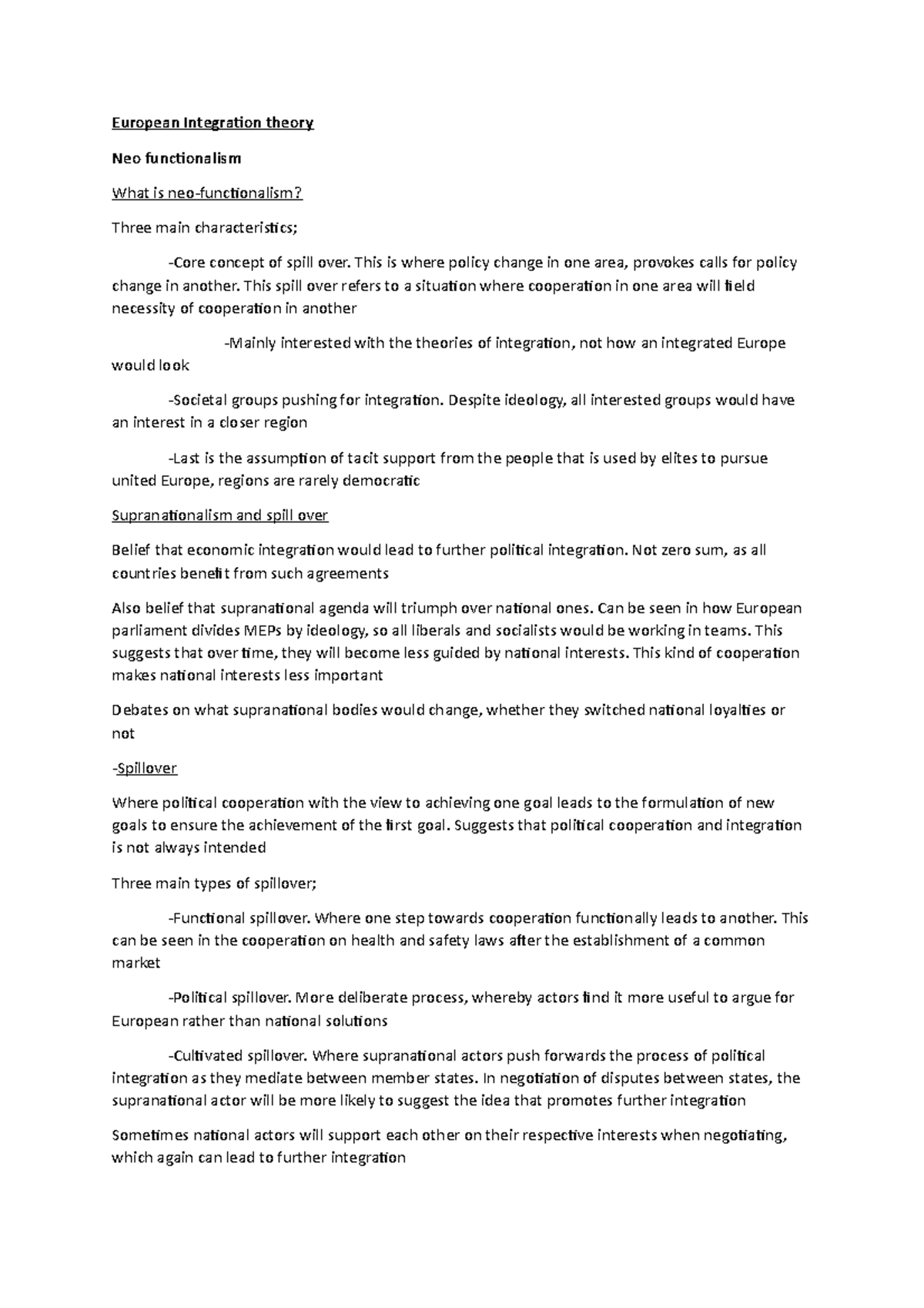 Theories on european intergration - European Integration theory Neo ...