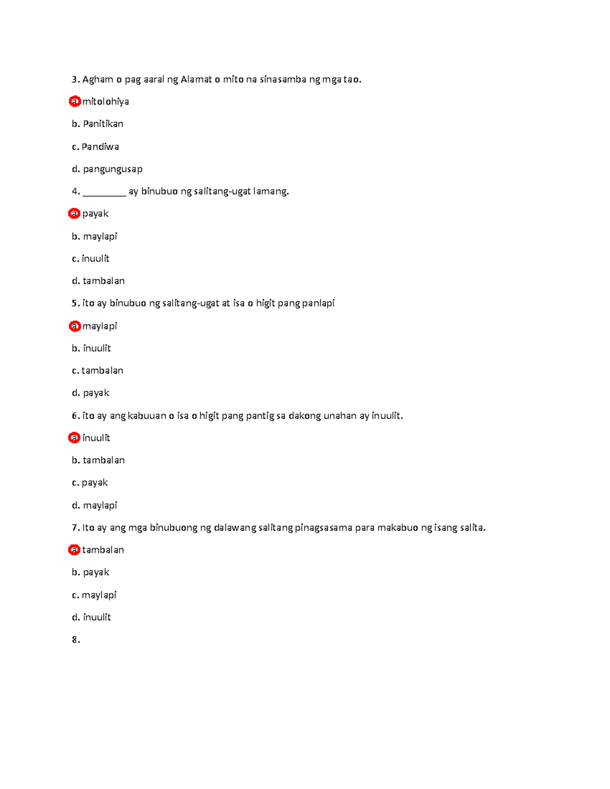 Filipino reviewer eme eme - Agham o pag aaral ng Alamat o mito na ...