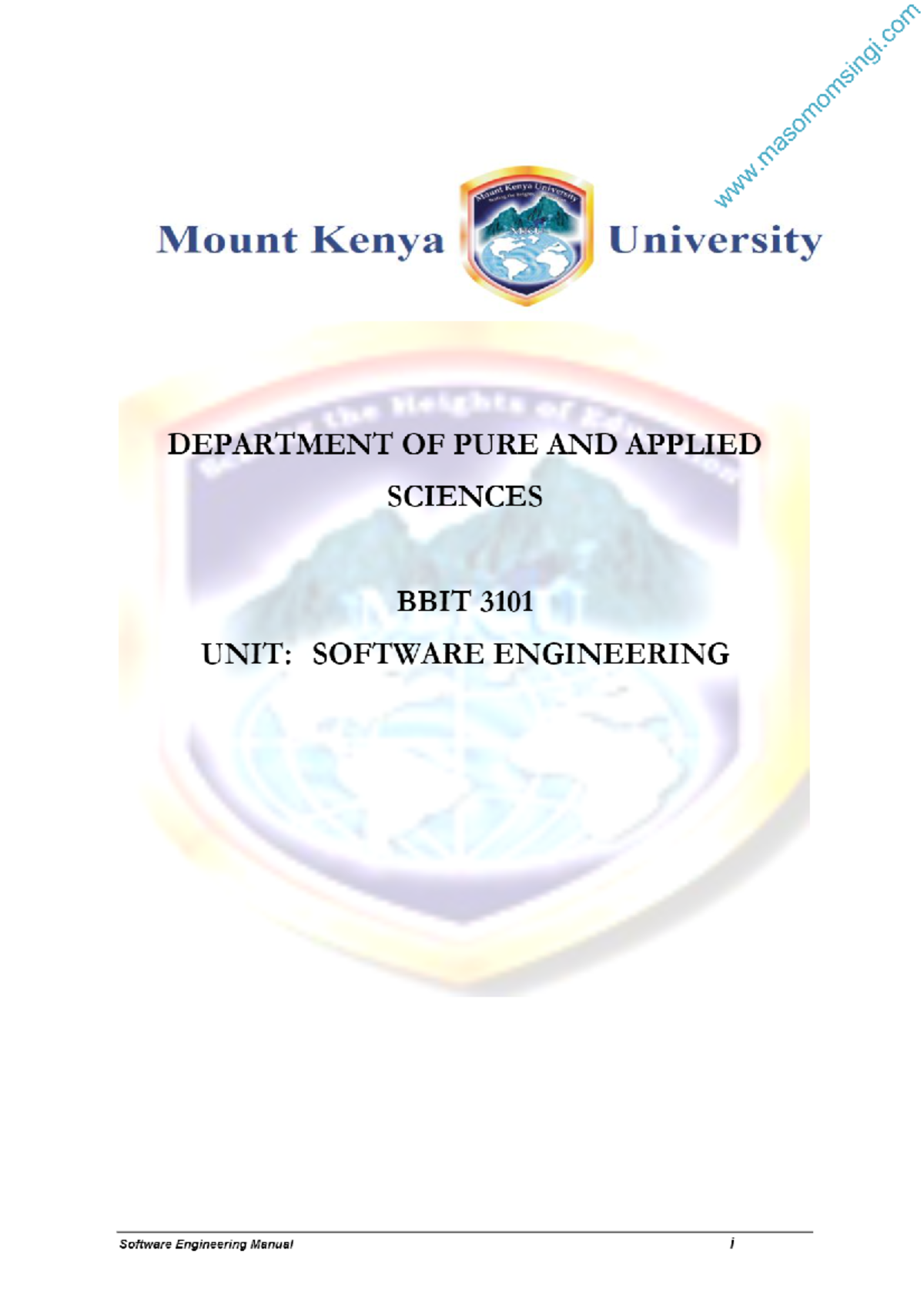 BBIT MKU – Software Engineering PDF – Masomo Msingi Publishers - Introduction to information ...