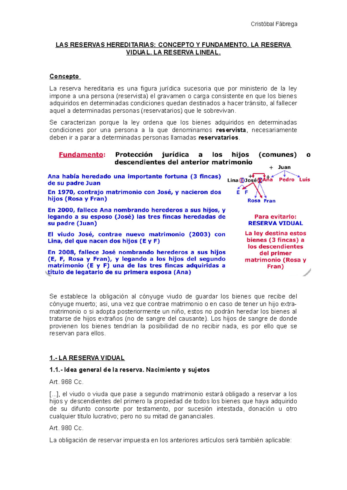 LAS Reservas Hereditarias - LAS RESERVAS HEREDITARIAS: CONCEPTO Y ...