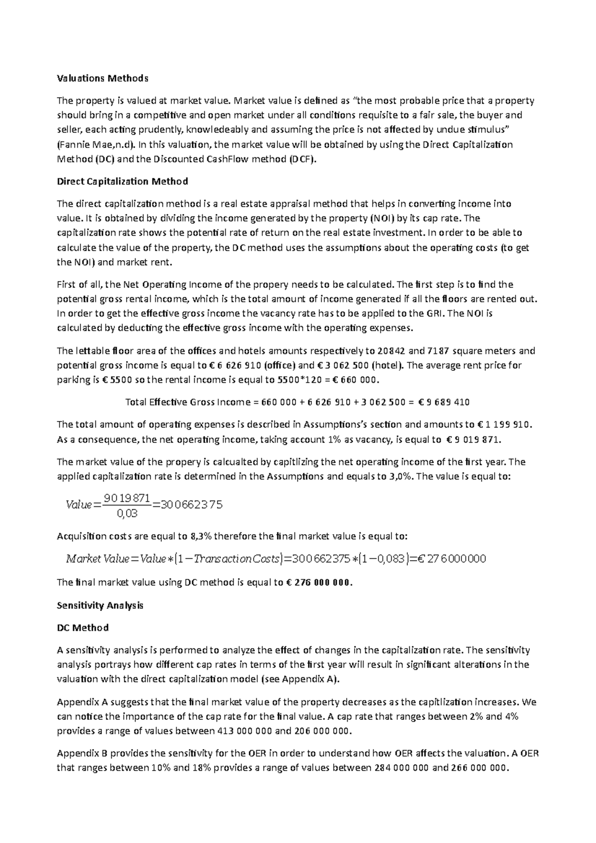 - Depreciation loss o Physical deterioration o Functional obsolescence ...