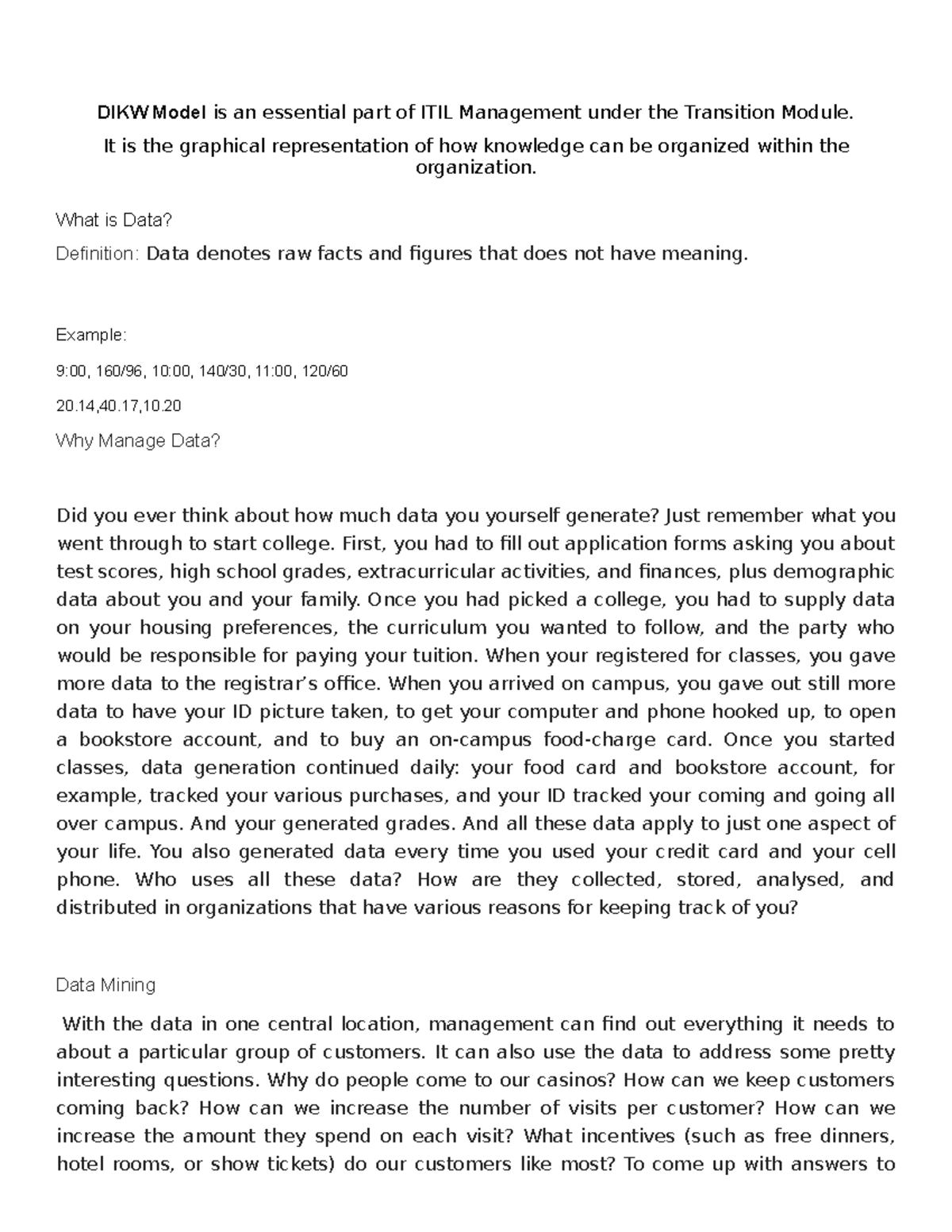 DIKW-Model data information knowledge wisdom - DIKW Model is an ...