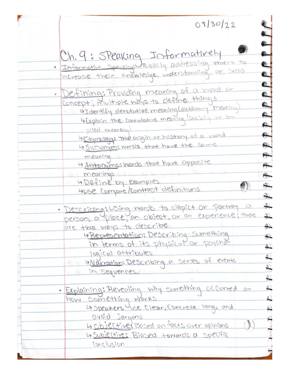 SCOM 1000 Ch. 9 - Speaking Informatively - SPCH 1000 - Studocu