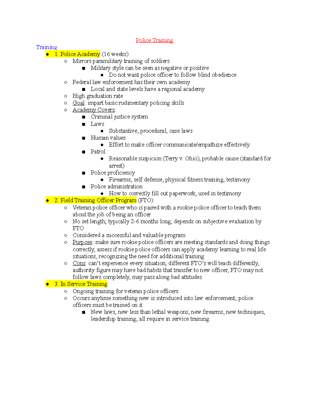 Police Training - Petrocelli - Police Training Training 1. Police ...