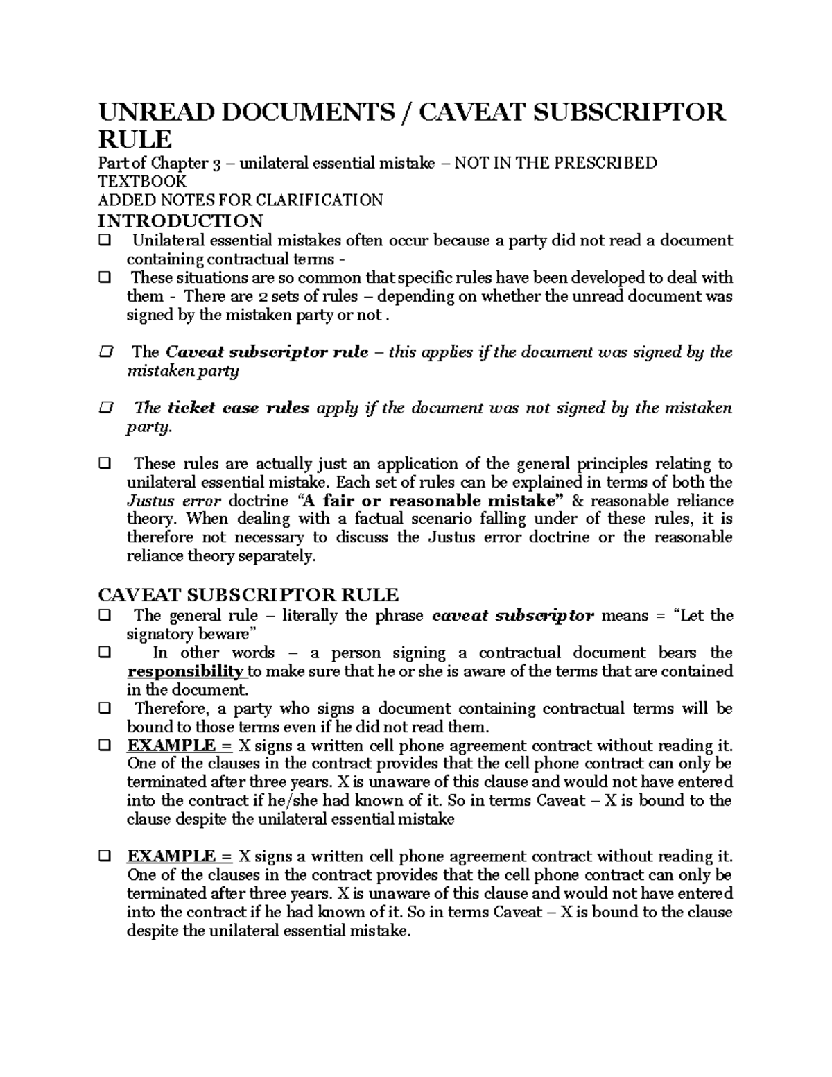 Unread Documents - CNT Lecture 8 - UNREAD DOCUMENTS / CAVEAT ...