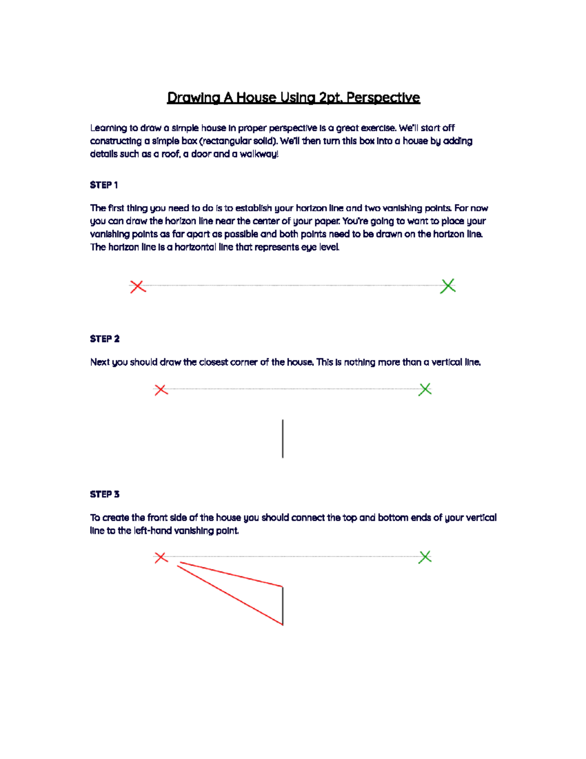 2 point perspective drawing exercise - Studocu