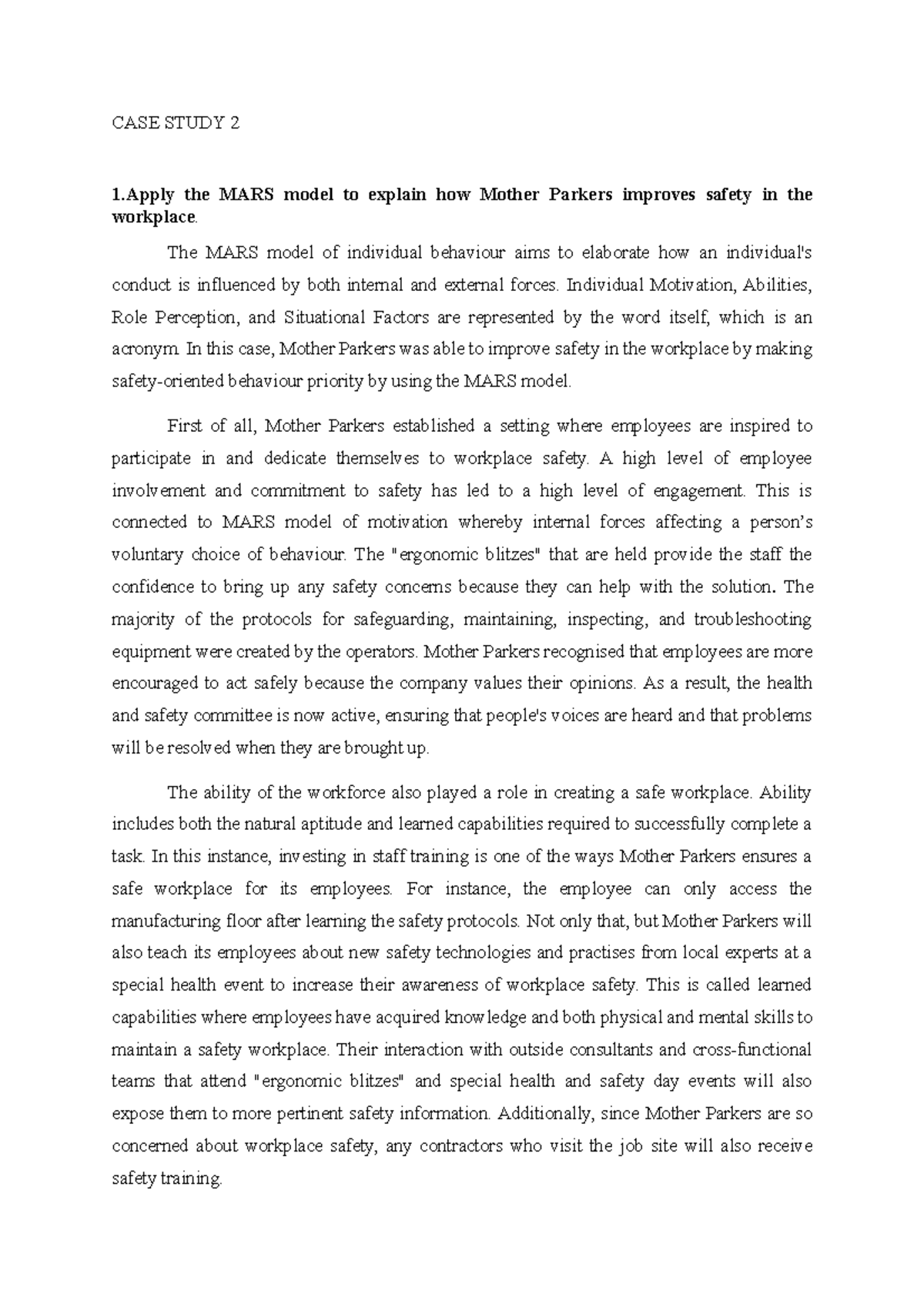 Case study 2 - Organizational Behaviour - UiTM - Studocu