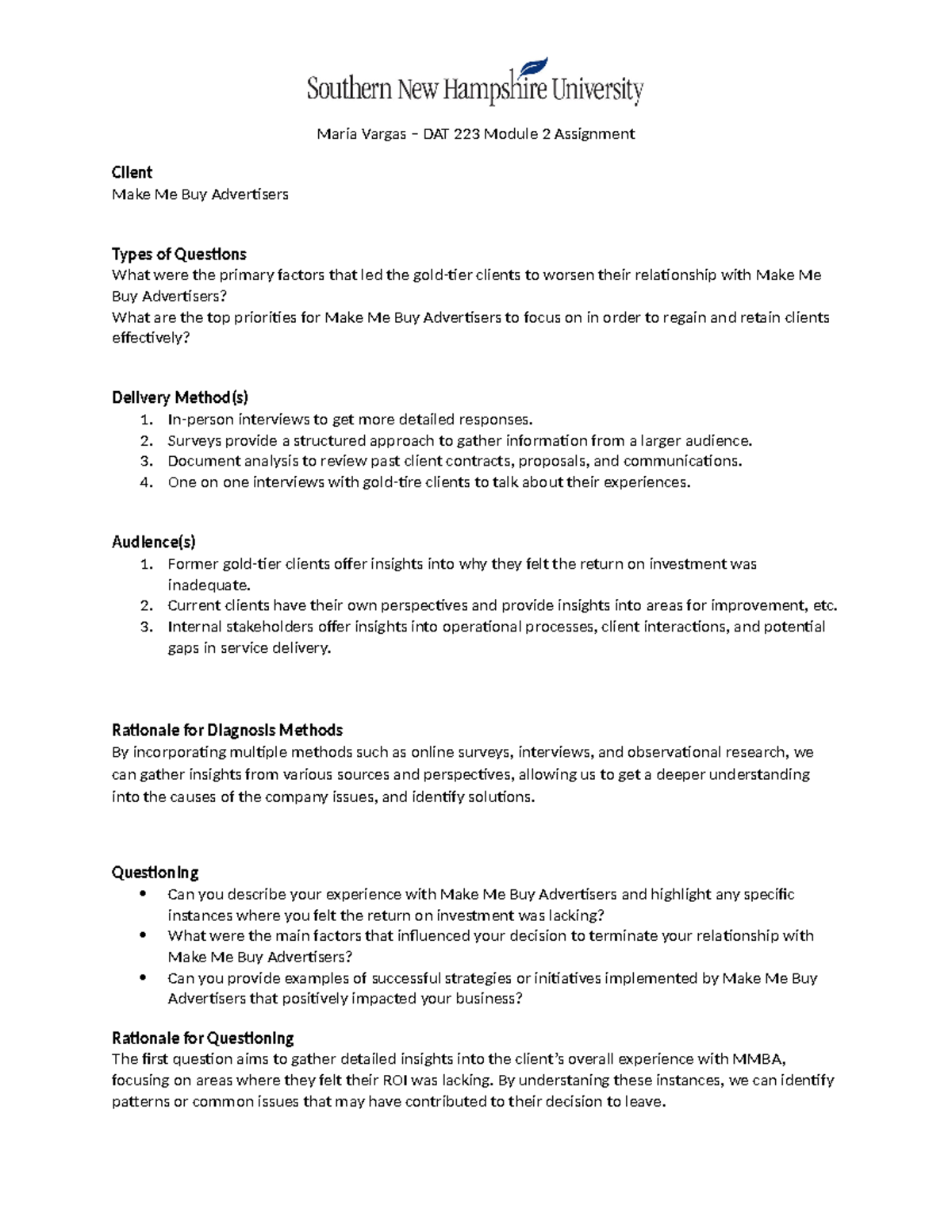 Module Two Assignment - Maria Vargas - Maria Vargas – DAT 223 Module 2 ...