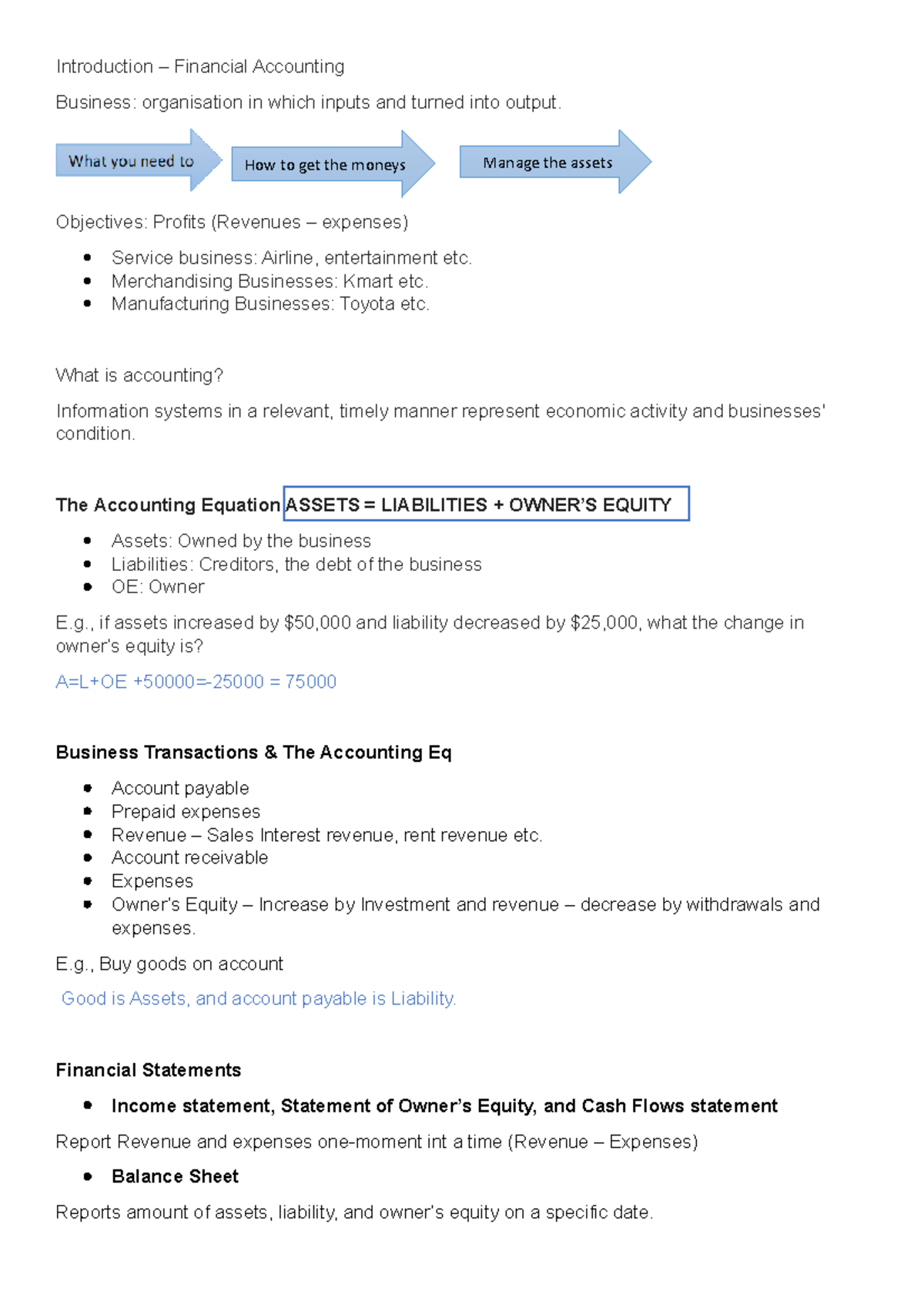 Finance NOTE - Note - Introduction – Financial Accounting Business ...