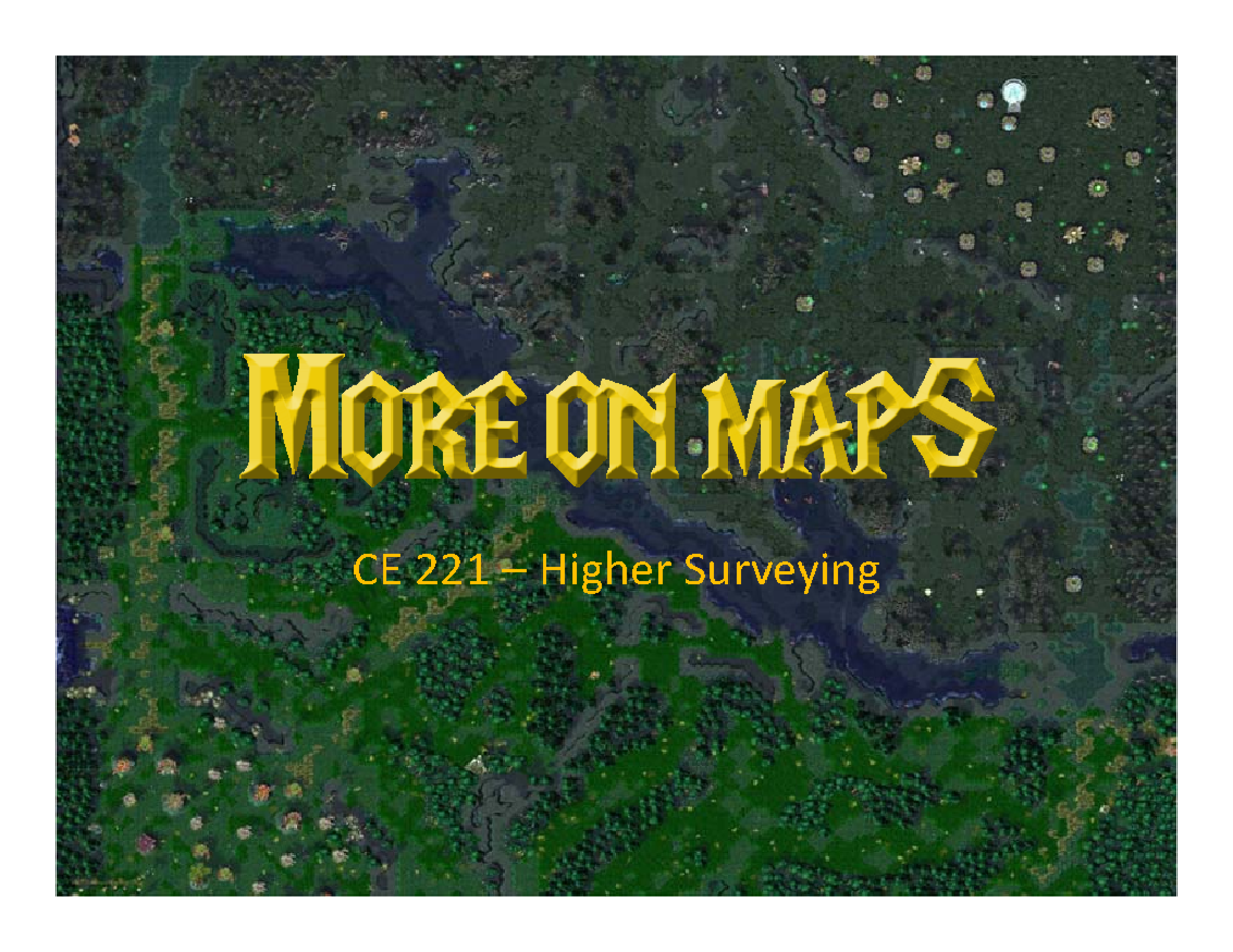 PROJECTION OF COORDINATE SYSTEM - CE 221 Higher Surveying Elements of a ...