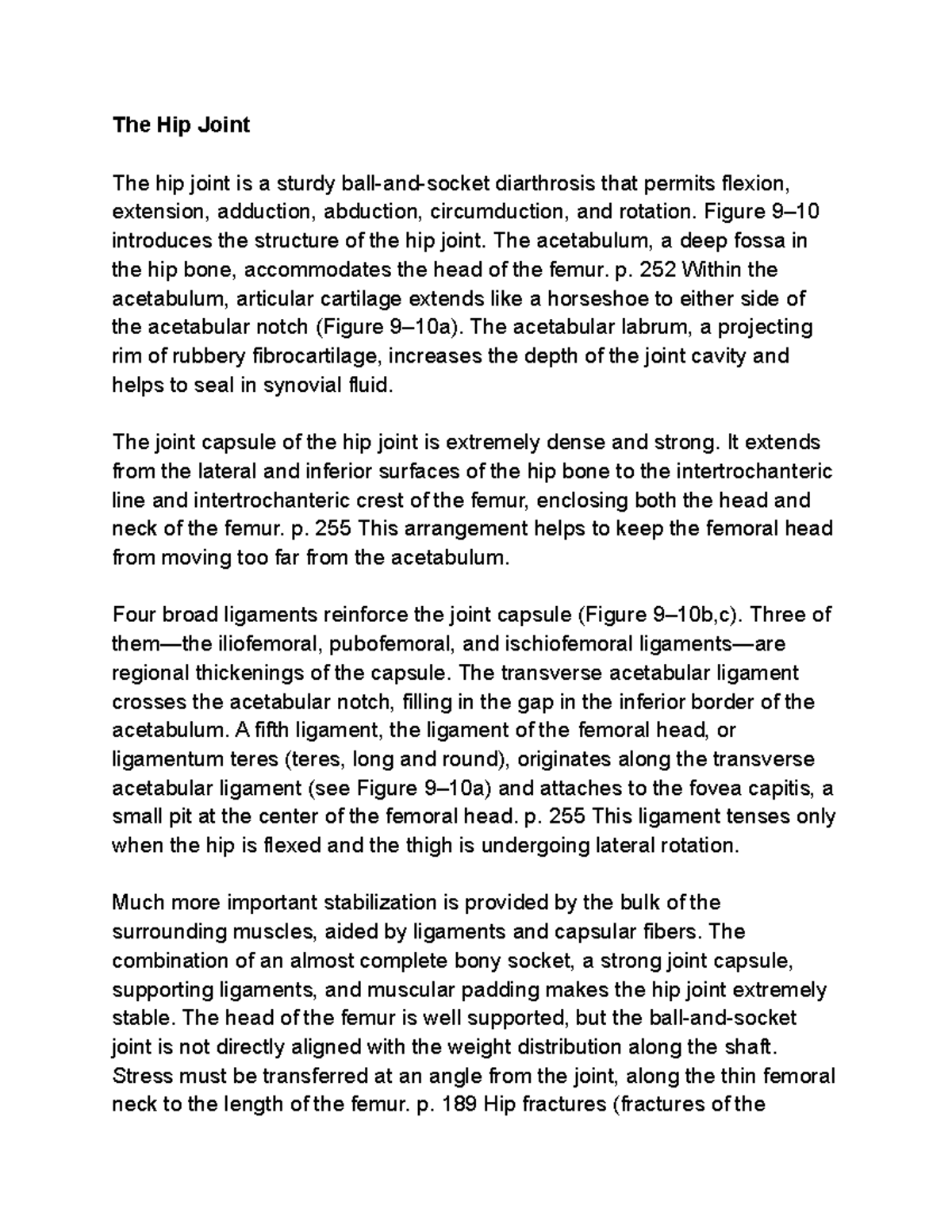 The Hip Joint - Lecture notes 15 - The Hip Joint The hip joint is a ...
