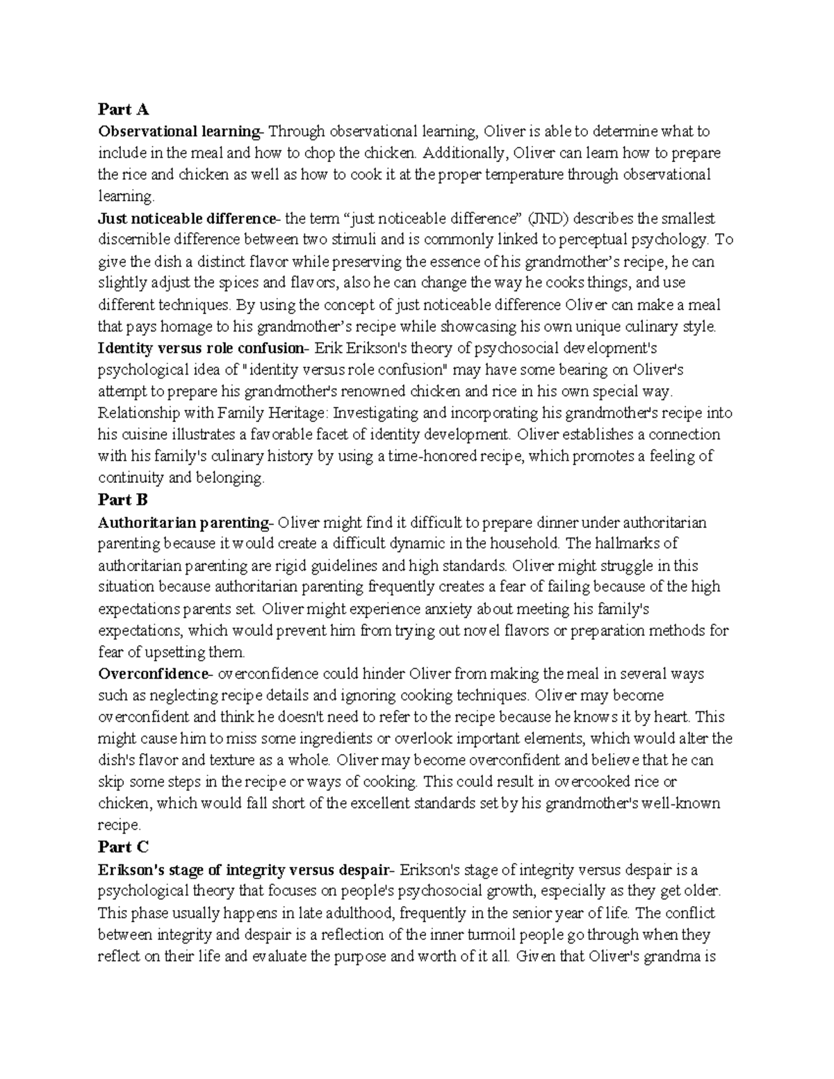 6.06 Adulthood and Aging .docx - Part A Observational learning- Through ...