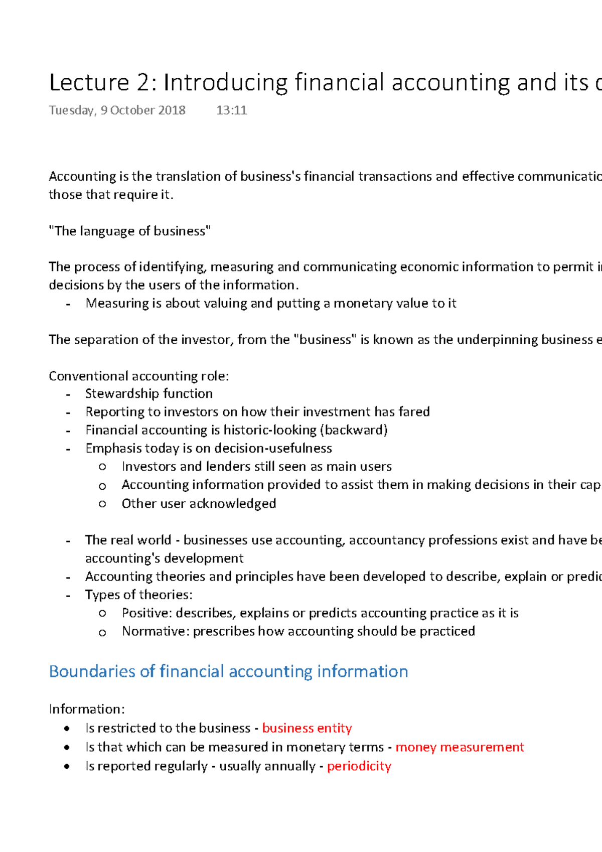Lecture 2 Introducing financial accounting and its development ...
