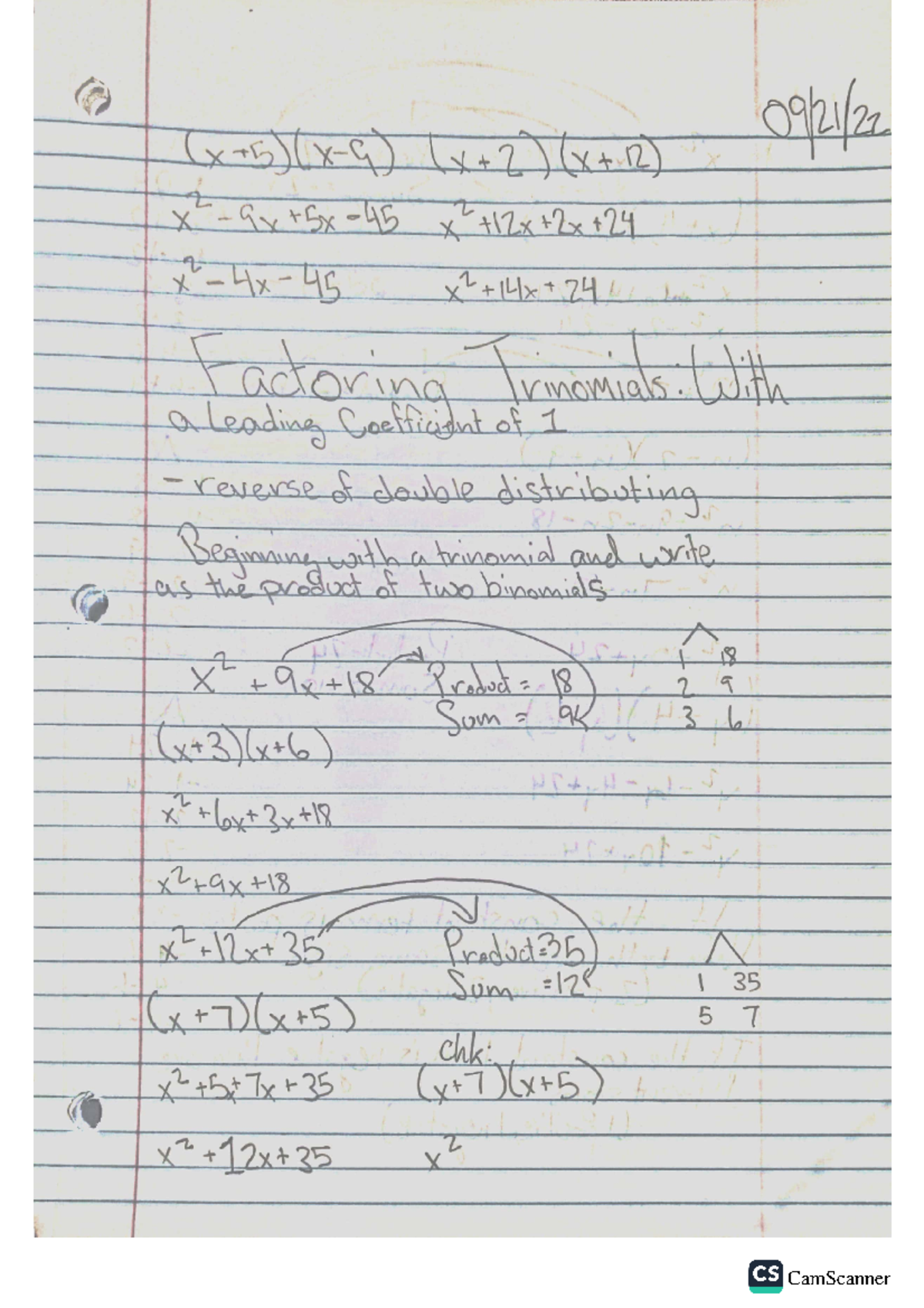 Factoring trinomials - MATH 401 - X x 2 x Factoring Trimomials. With a ...