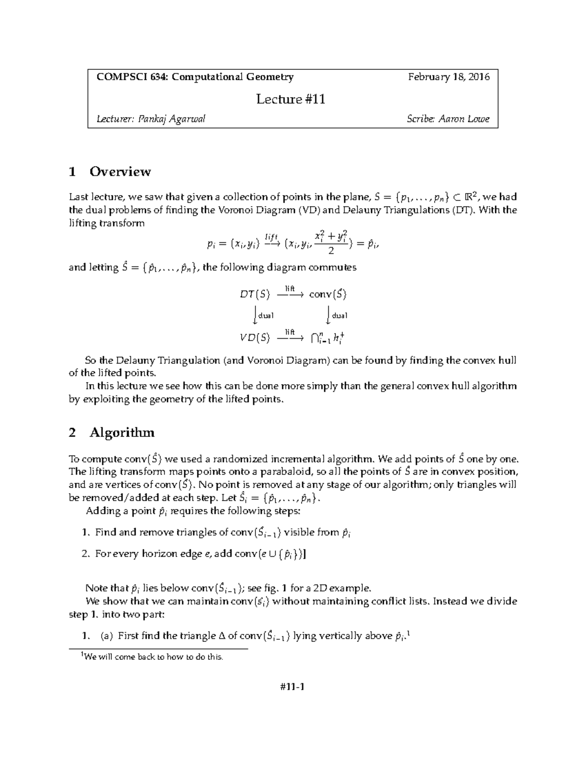 Lifting Transform - February 18, 2016 COMPSCI 634: Computational ...