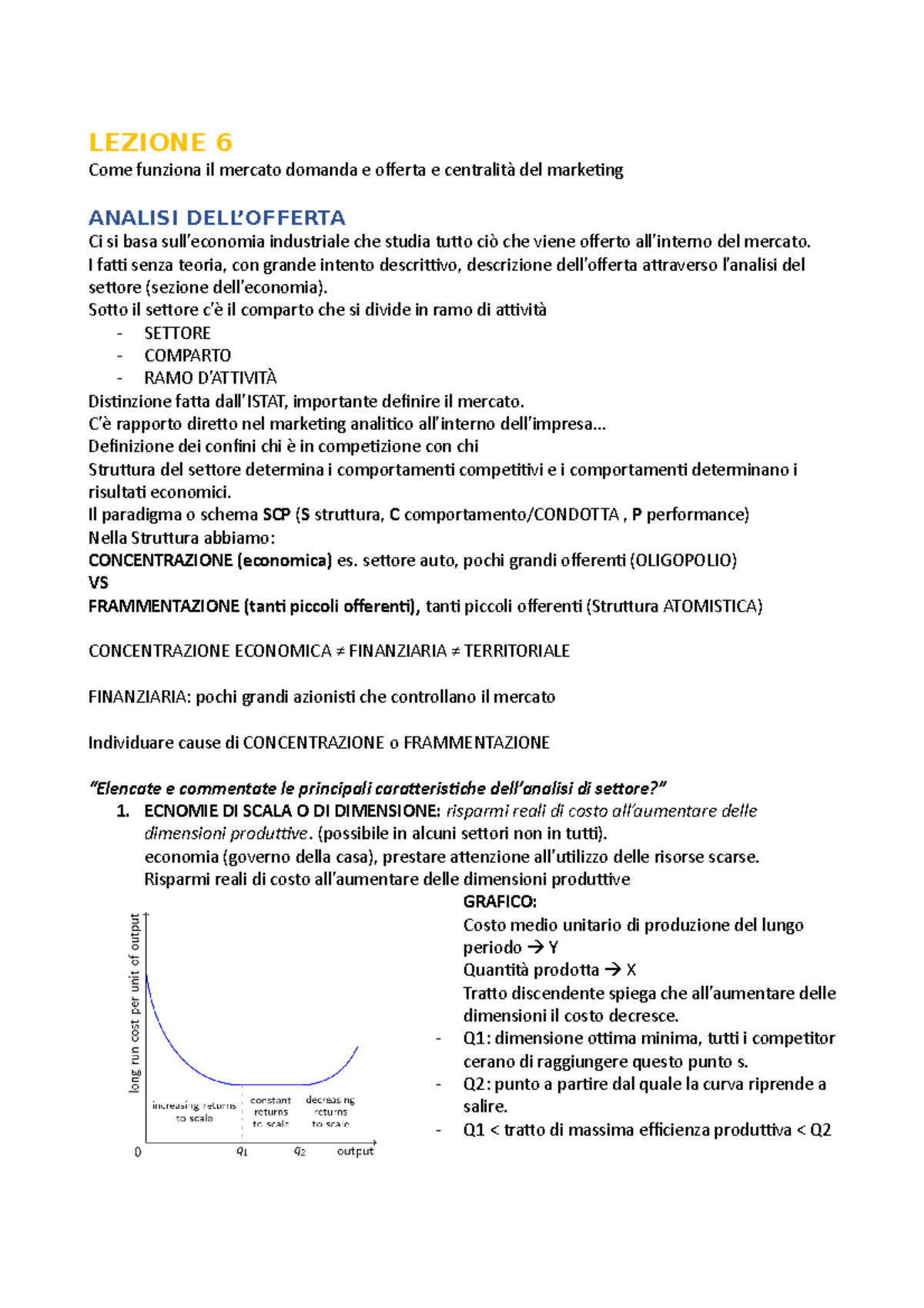 Lezione 6 - Appunti - LEZIONE 6 Come funziona il mercato domanda e ...