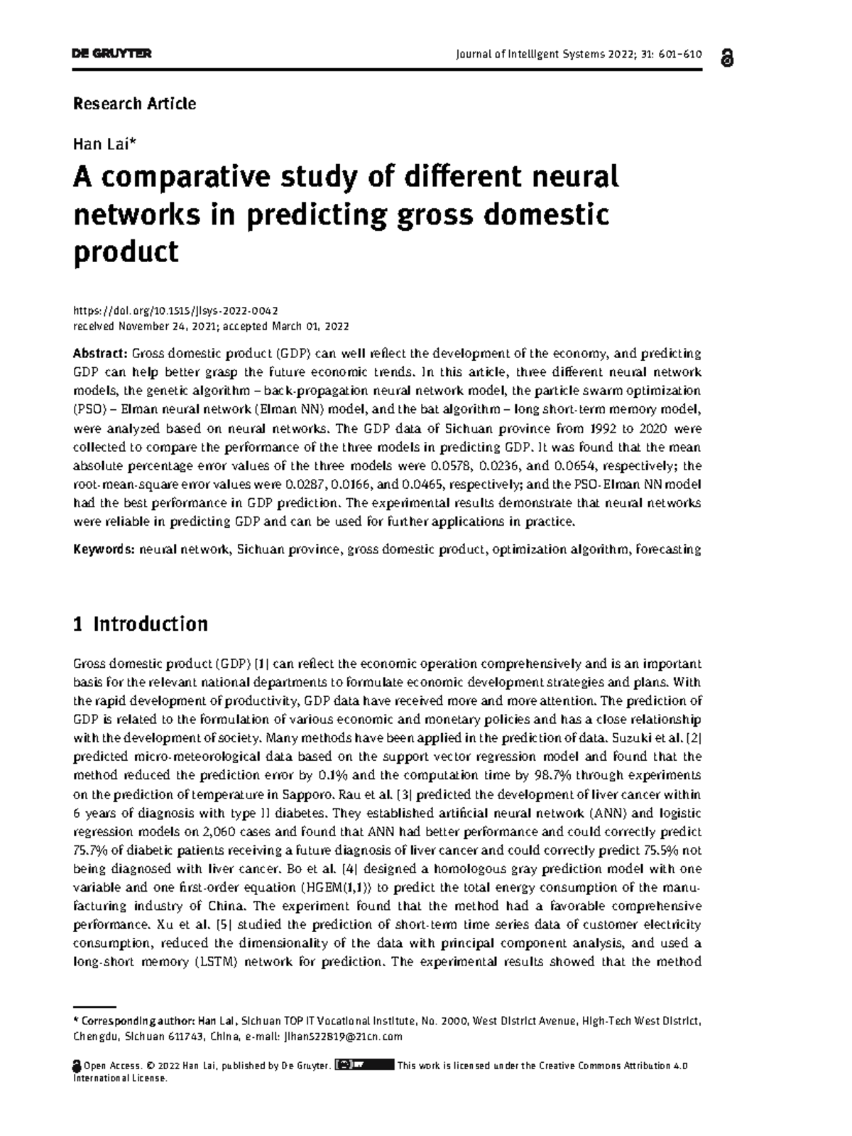 A comparative study of different neural networks in predicting gross ...