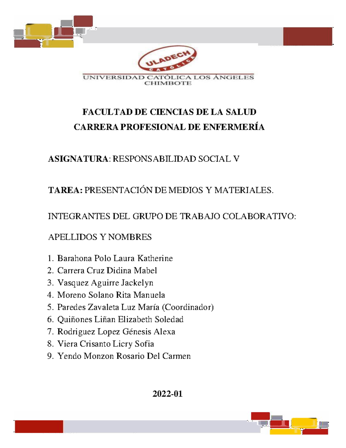 Orientación pedagógica asíncrona Nº 05 - ASIGNATURA : RESPONSABILIDAD SOCIAL V TAREA ...