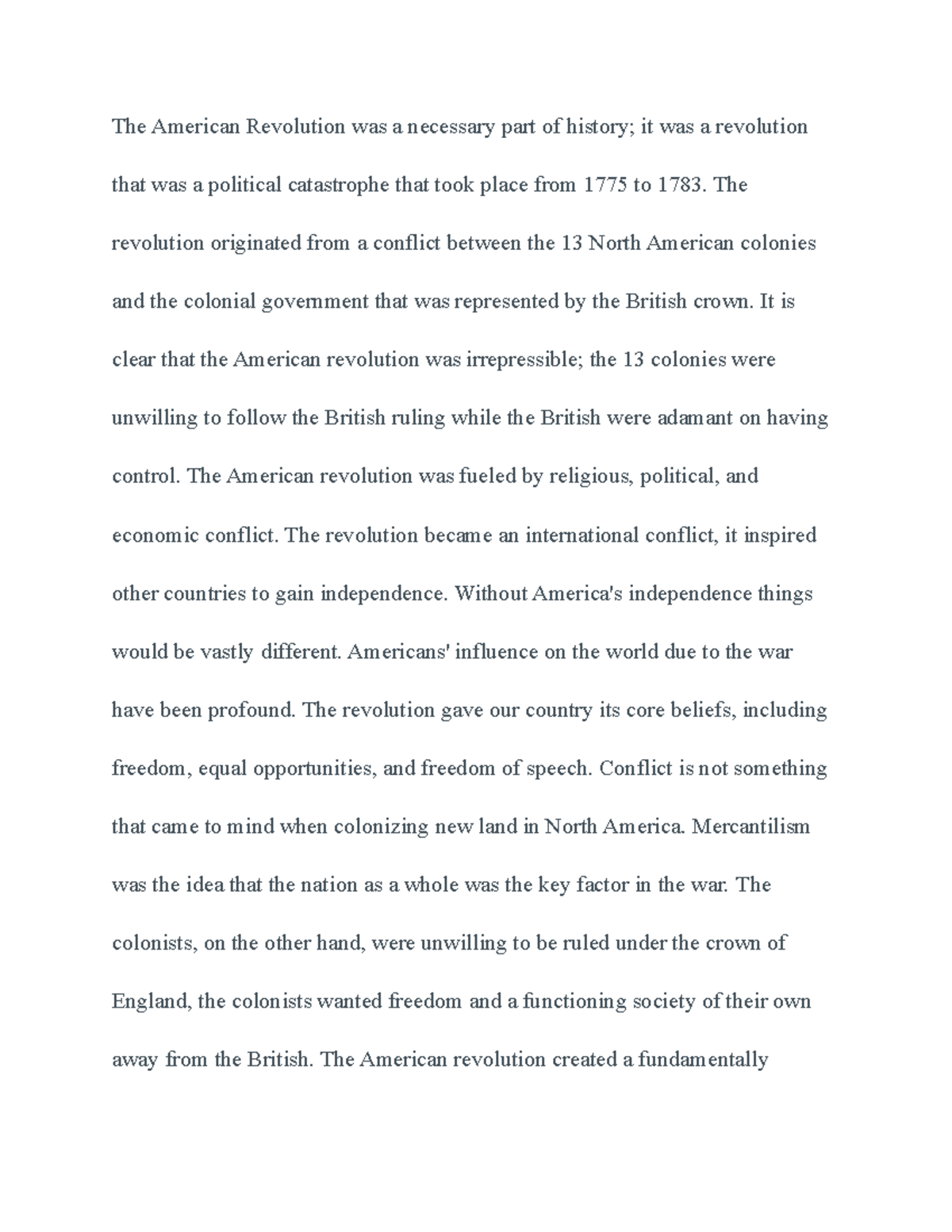 Cause Of The American Revolution - The American Revolution was a ...