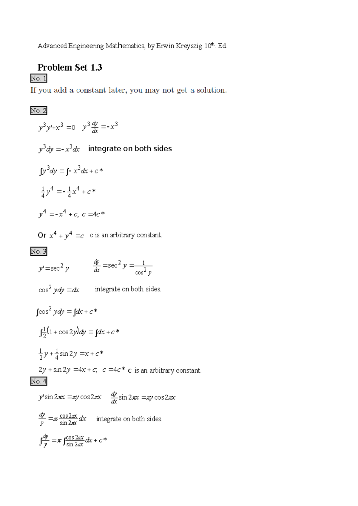 CH1-3 - 1-3SOULIATION - Advanced Engineering Mathematics, by Erwin ...