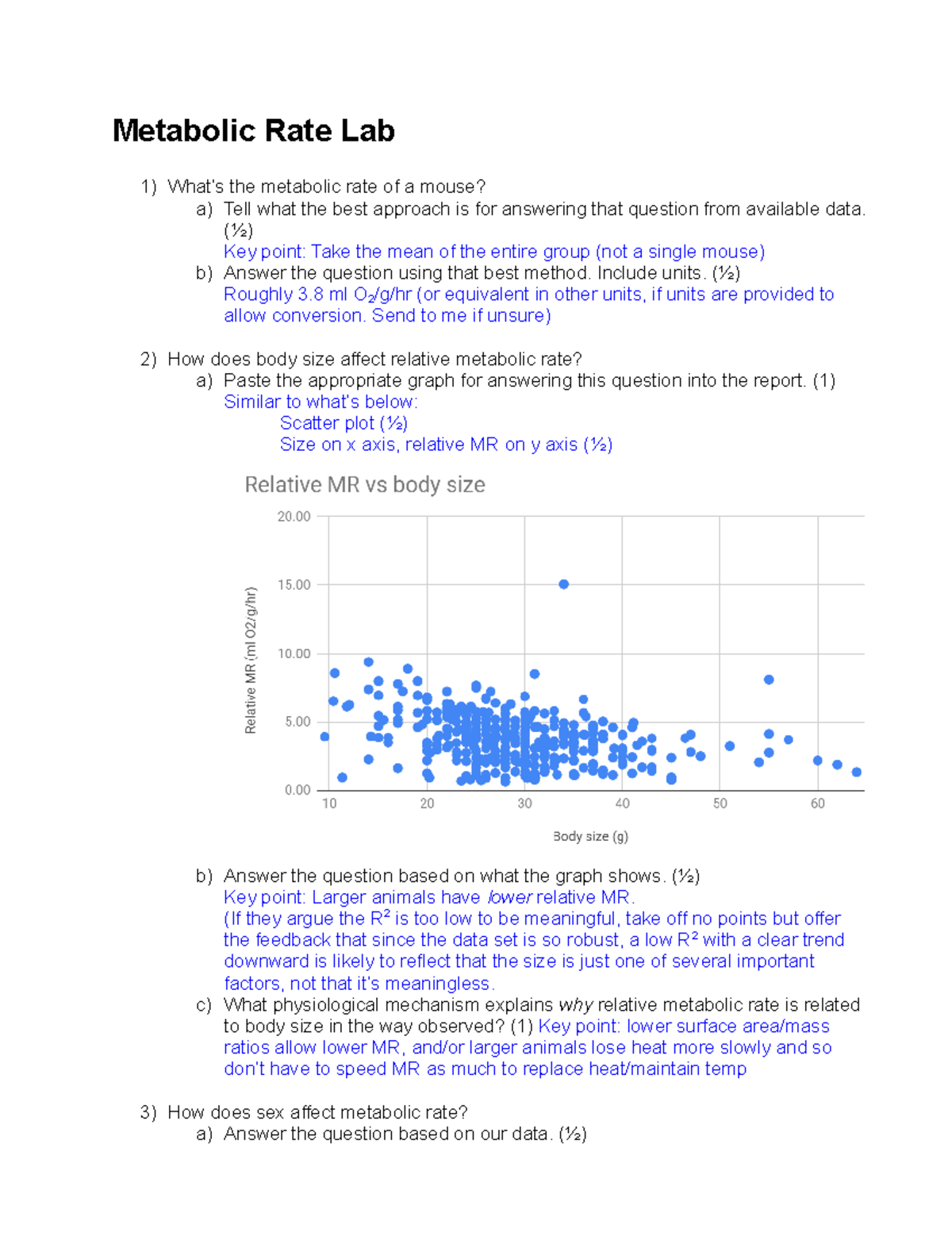 Metabolic Ratelabkey - Metabolic Rate Lab What’s the metabolic rate of ...