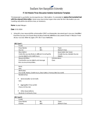 IT 315 Final Project Part II Krystal Morgan - IT 315 Final Project Part II Solution Submission ...