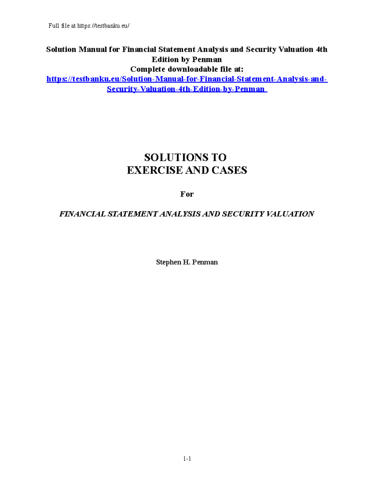 Solution Manual for Financial Statement - Full file at testbanku ...