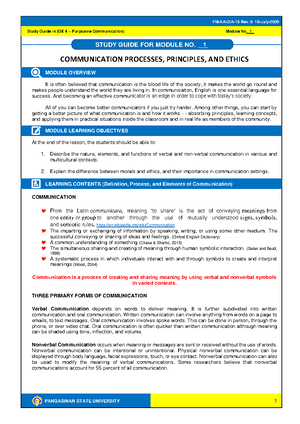Pur Com Summary (Module 6-8) - Purposive Communication - PangSU - Studocu