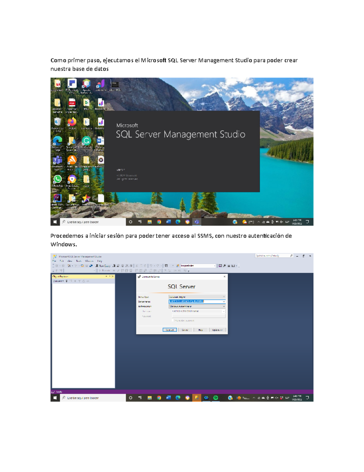 Pasos para crear una base de datos - Como primer paso, ejecutamos el ...