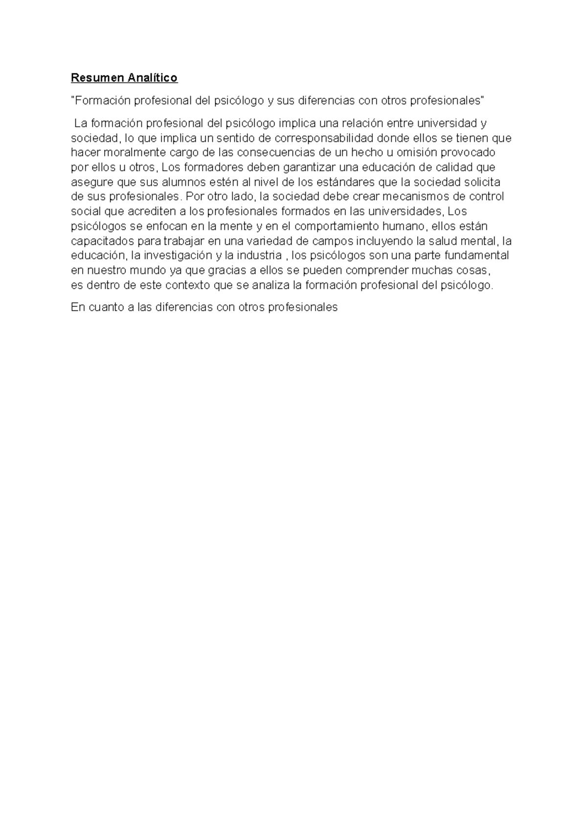 Resumen Analítico - Resumen Analítico “Formación profesional del ...