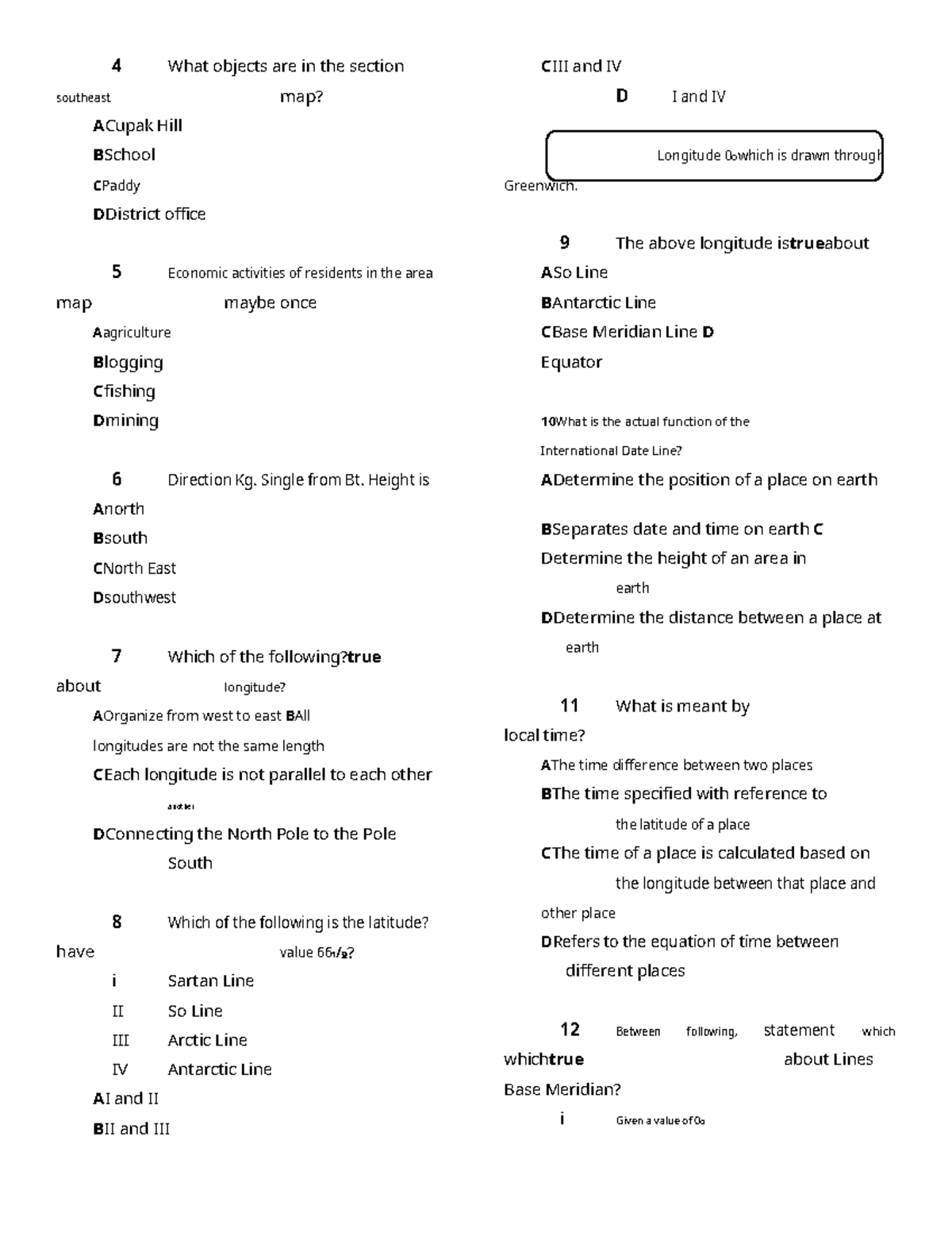 Level 2 Geography, materials-1 - 4 What objects are in the section map ...