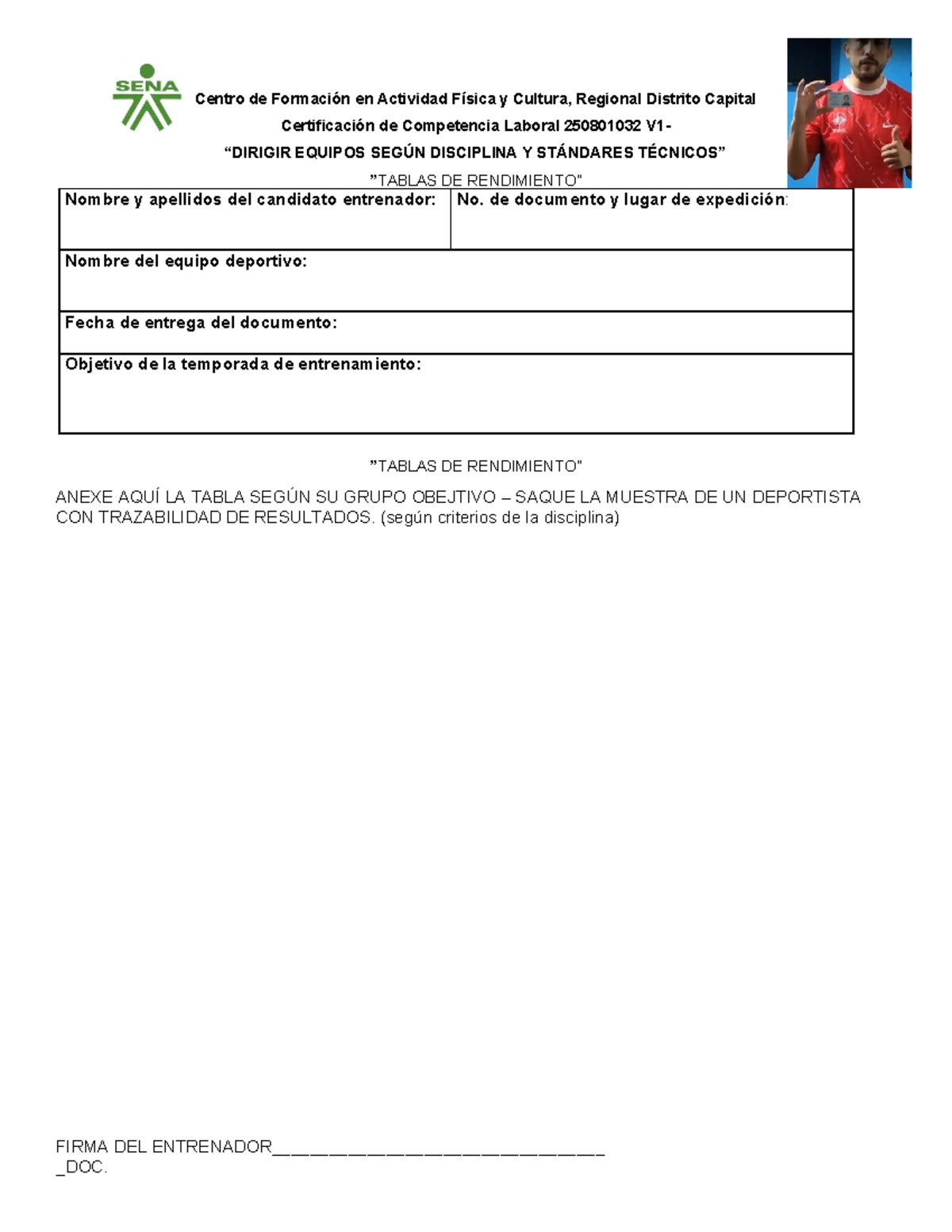 Producto 2 250801032. Tablas DE Rendimiento Norma - Centro de Formación ...