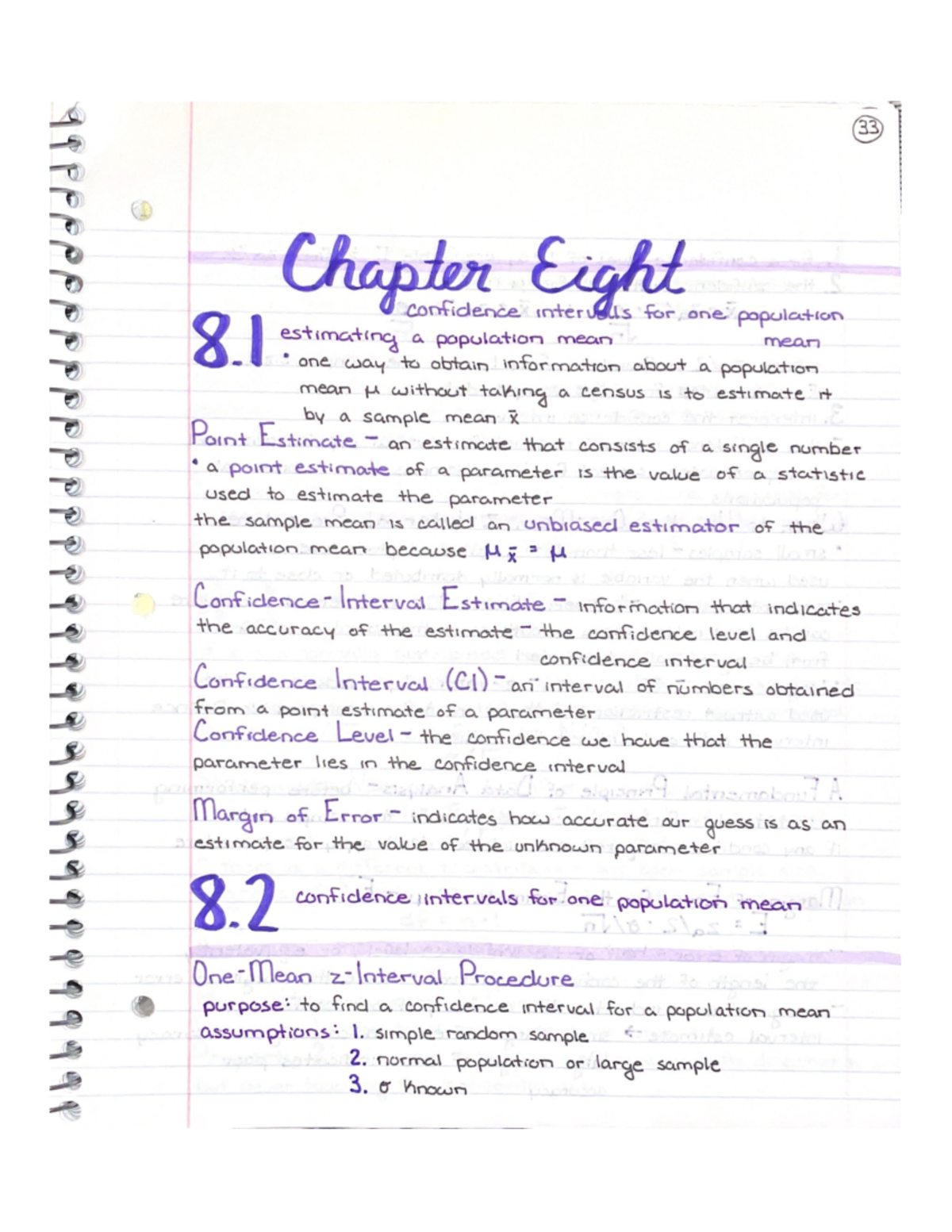 Chapter Eight confidence intervals for one population mean - stat152 - Studocu