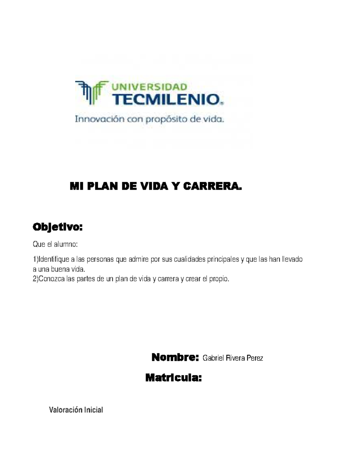 Formato De Plan De Vida Y Carrera Tecmilenio - Image to u Formato De Plan De Vida Y Carrera Tecmilenio - Image to u
