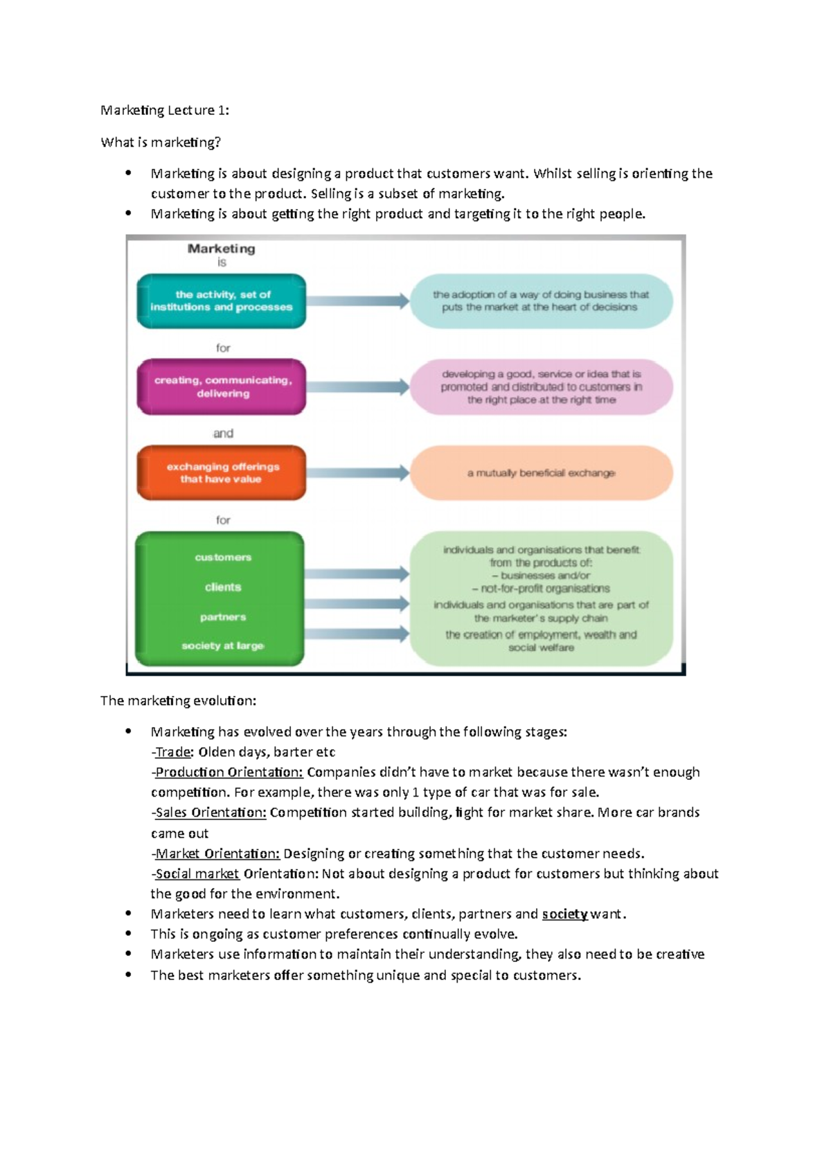 Marketing Lecture 1 - Intro - Marketing Lecture 1: What is marketing ...