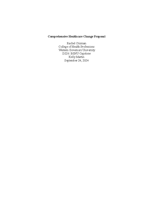 D226 Change Proposal - Comprehensive Healthcare Change Proposal Rhonda ...