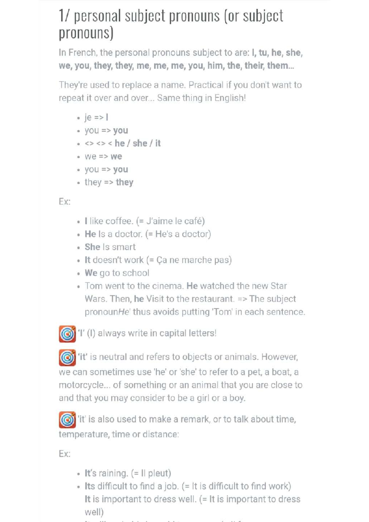 Personal pronouns in English - English studies - Studocu