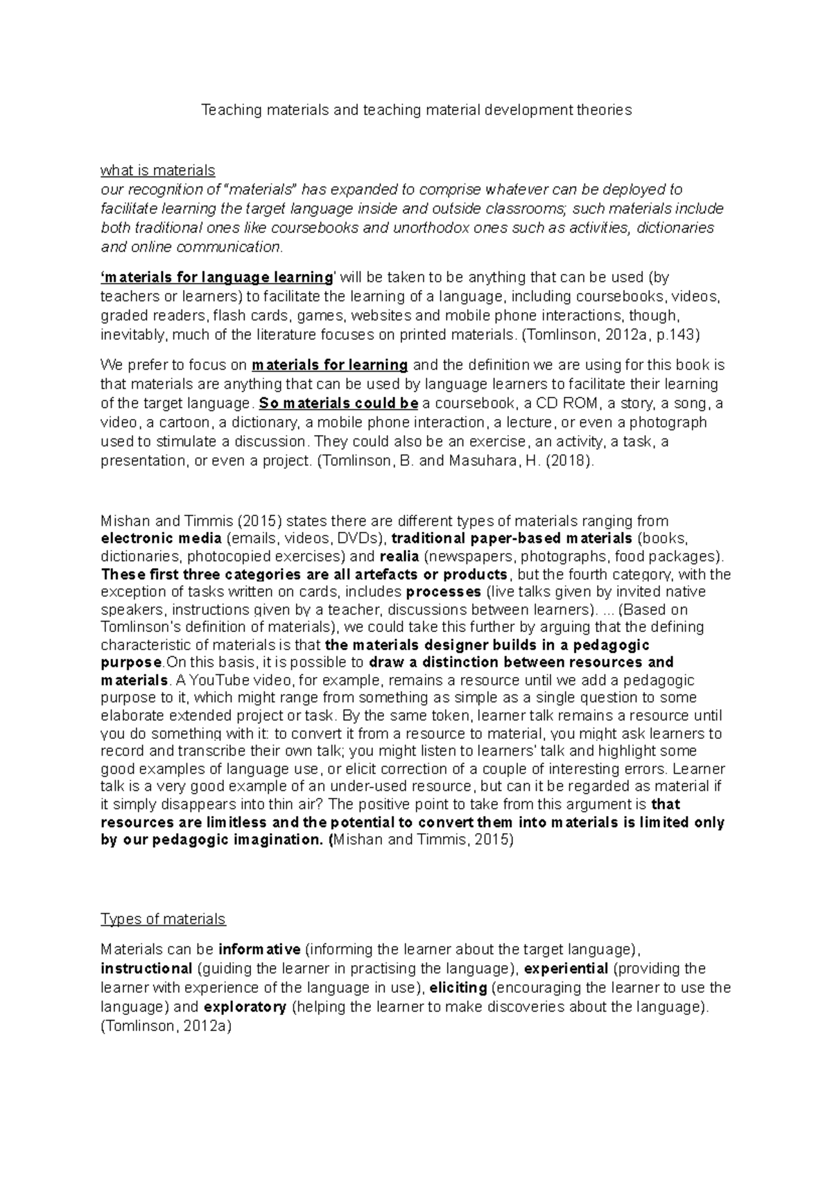 Teaching material and development theories - Teaching materials and ...