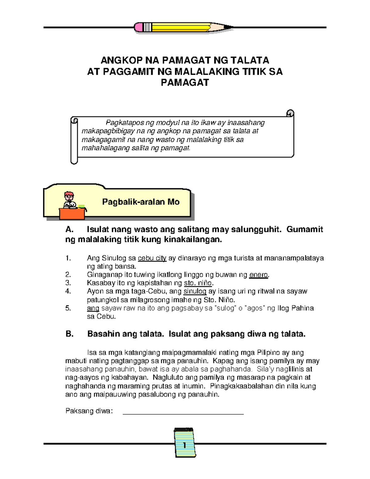 Pagsulat Ng Talata Worksheet Grade Update My XXX Hot Girl